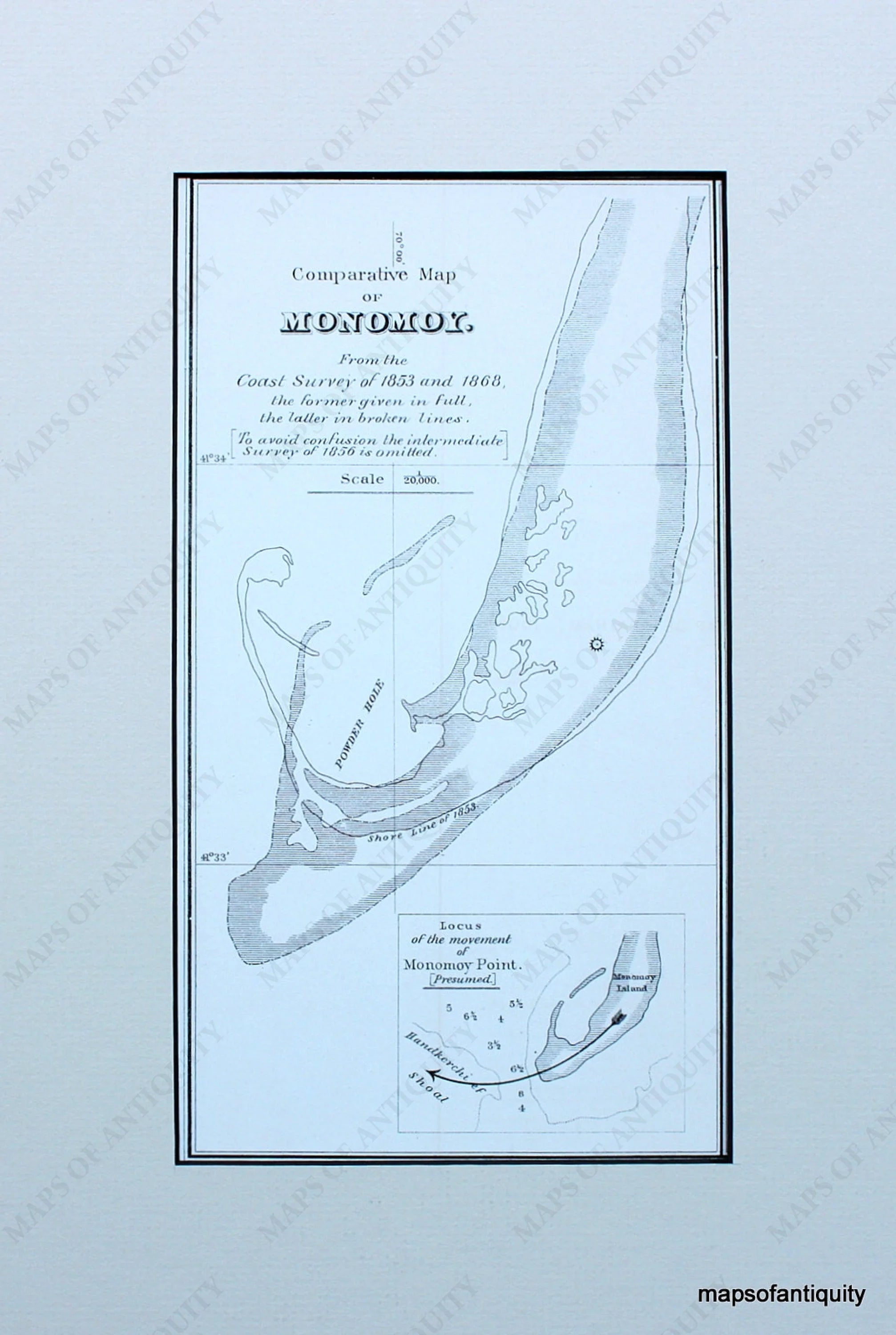 Comparative Map of Monomoy. - Reproduction - – Maps of Antiquity