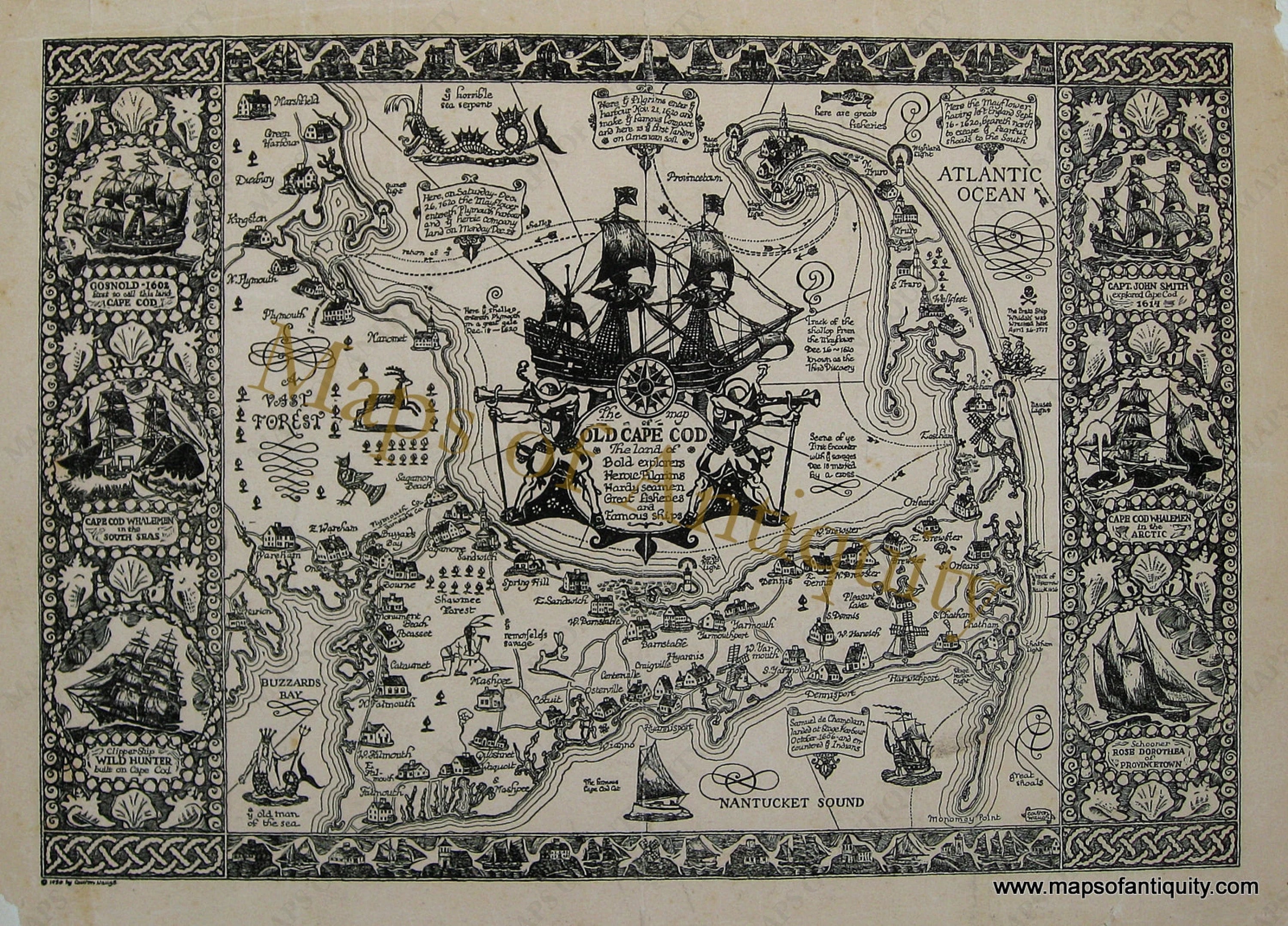 The Map of Old Cape Cod The Land of Bold Explorers, Heroic Pilgrims, H ...