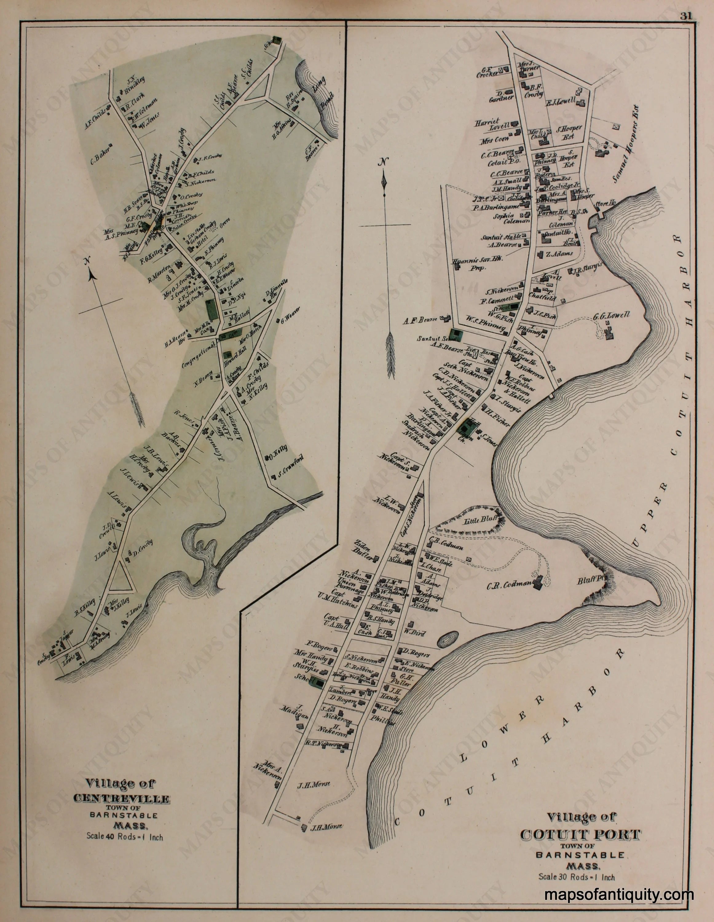 Centerville, Cotuit Port, p. 31 Town and Village Maps, Atlas of Barnst ...