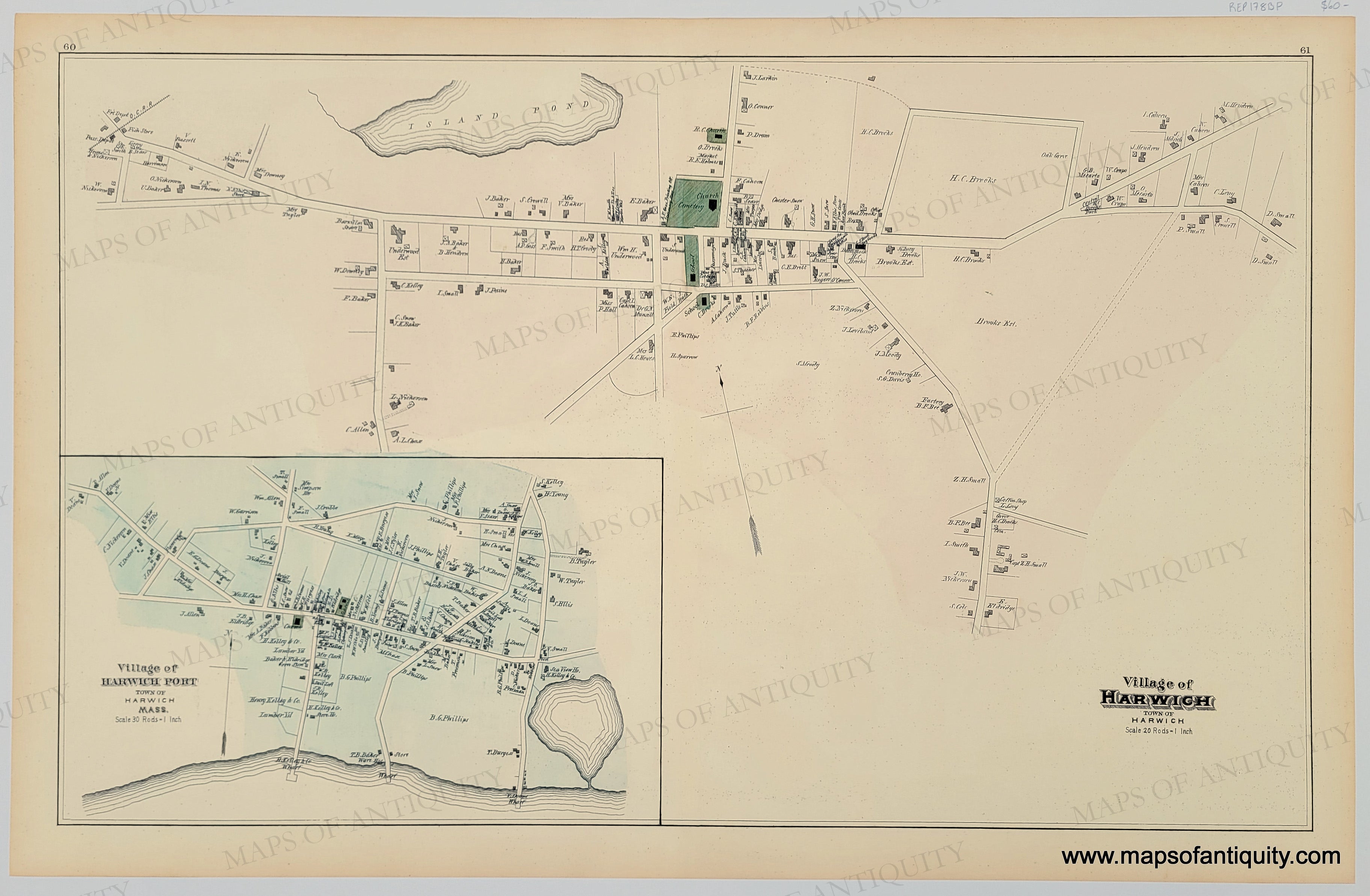 Village of Harwich, Harwich Port, pp. 60-61 Town and Village Maps, Atl ...