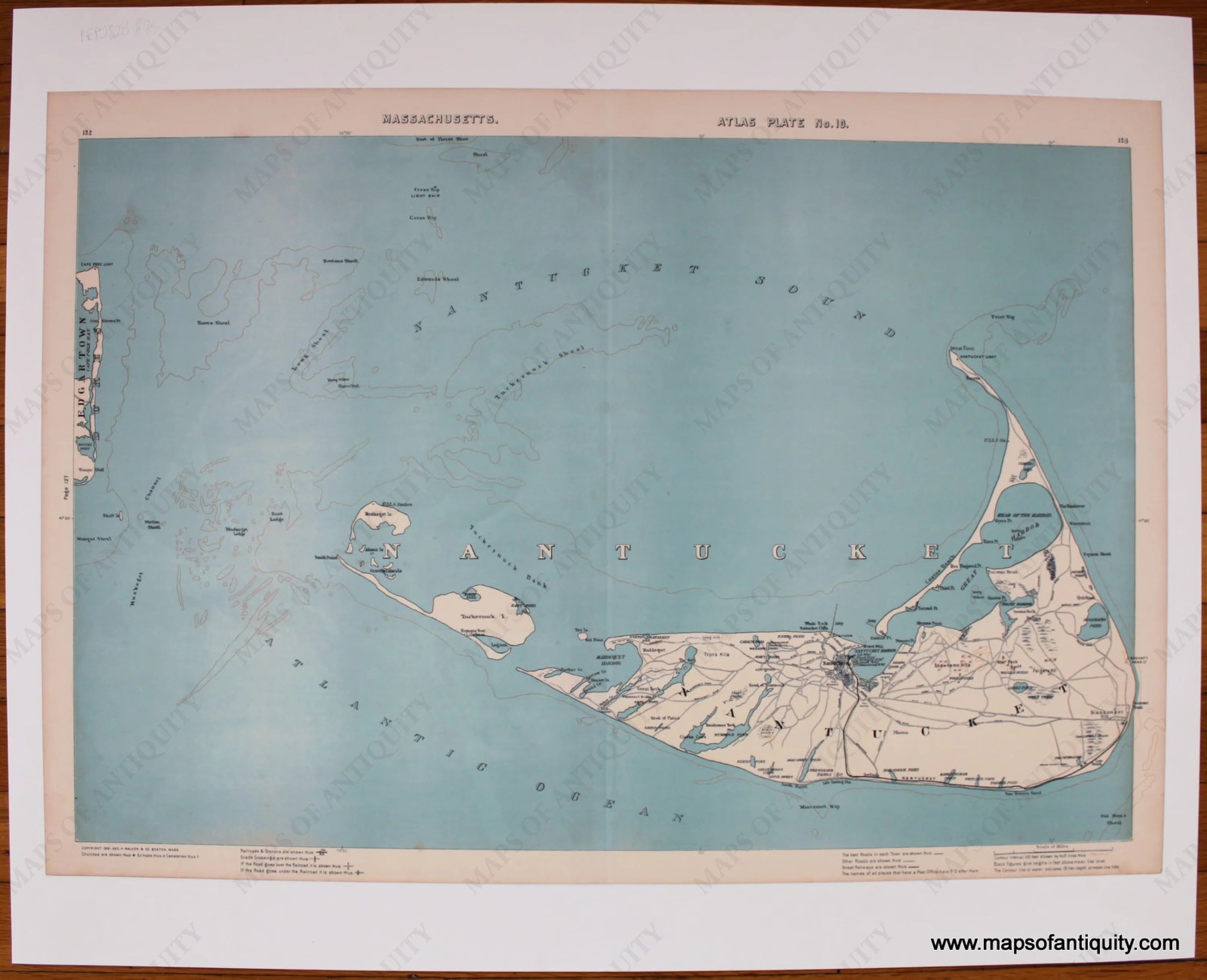 Massachusetts Atlas Plate No. 10. Nantucket, Walker 1891. - Reproducti ...