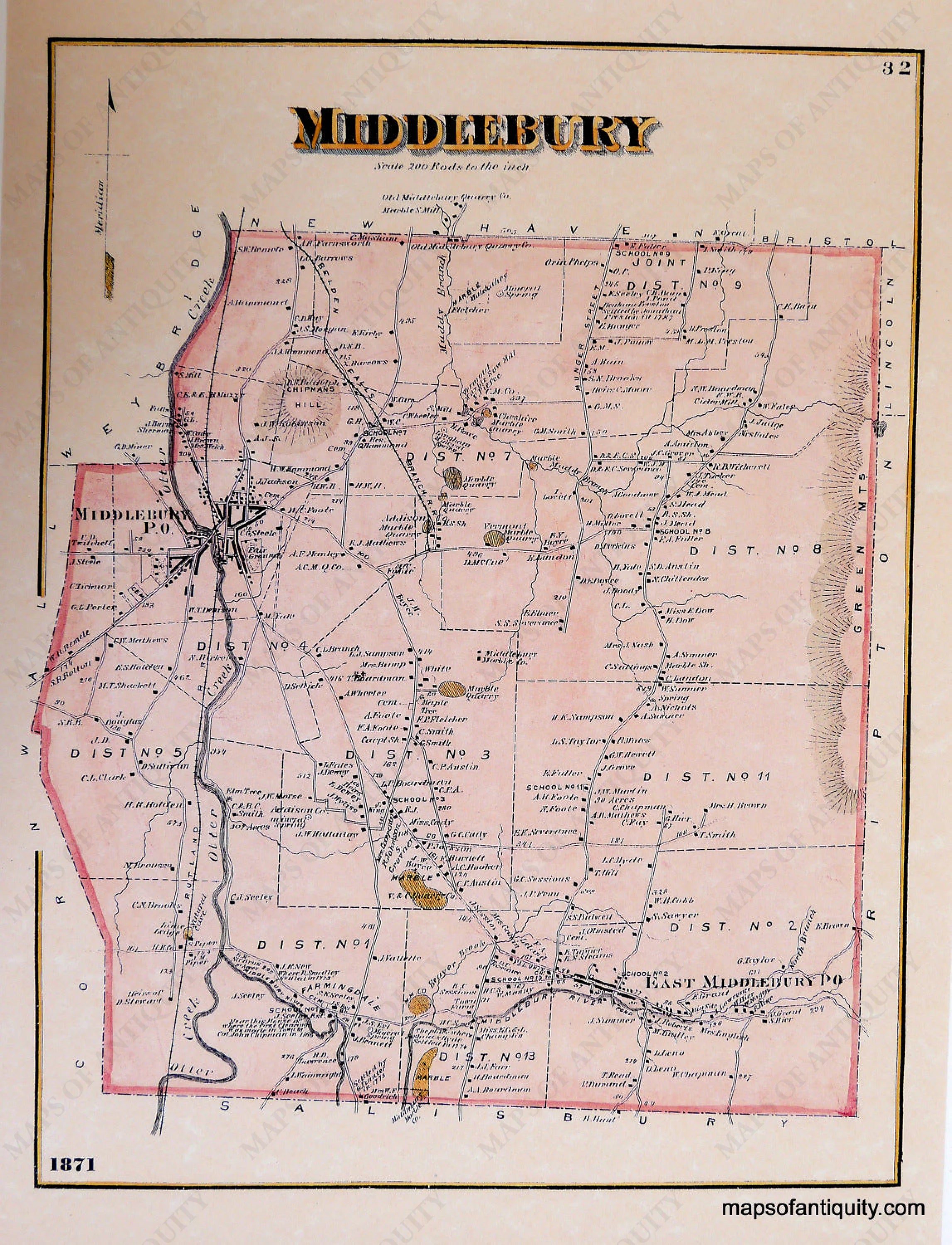 Middlebury - Reproduction - – Maps of Antiquity