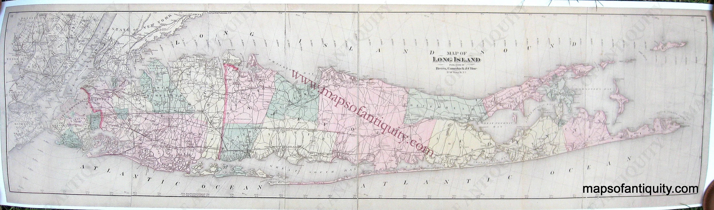 Map of Long Island - Reproduction Map - – Maps of Antiquity