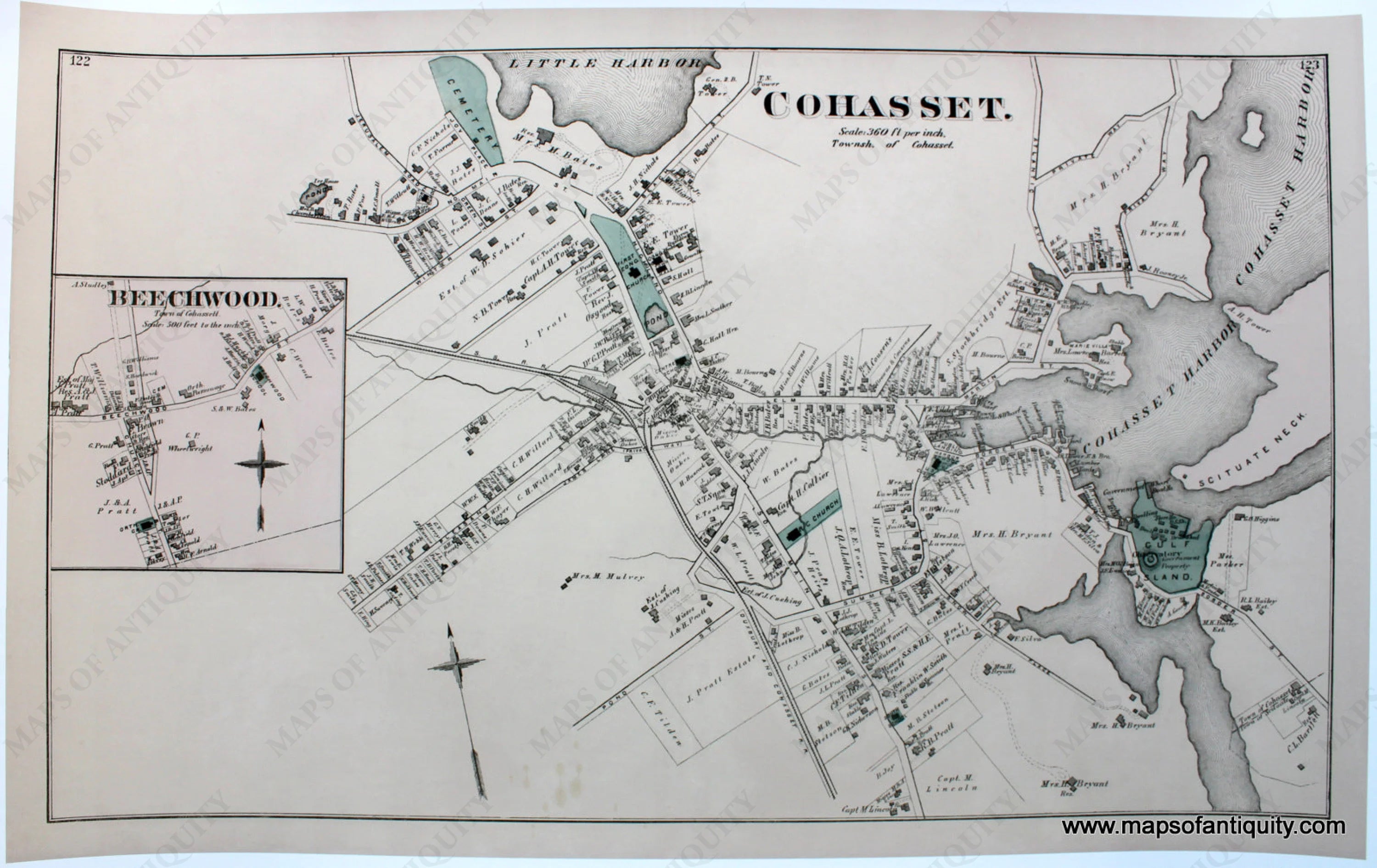 Cohasset, Massachusetts - Reproduction - – Maps of Antiquity