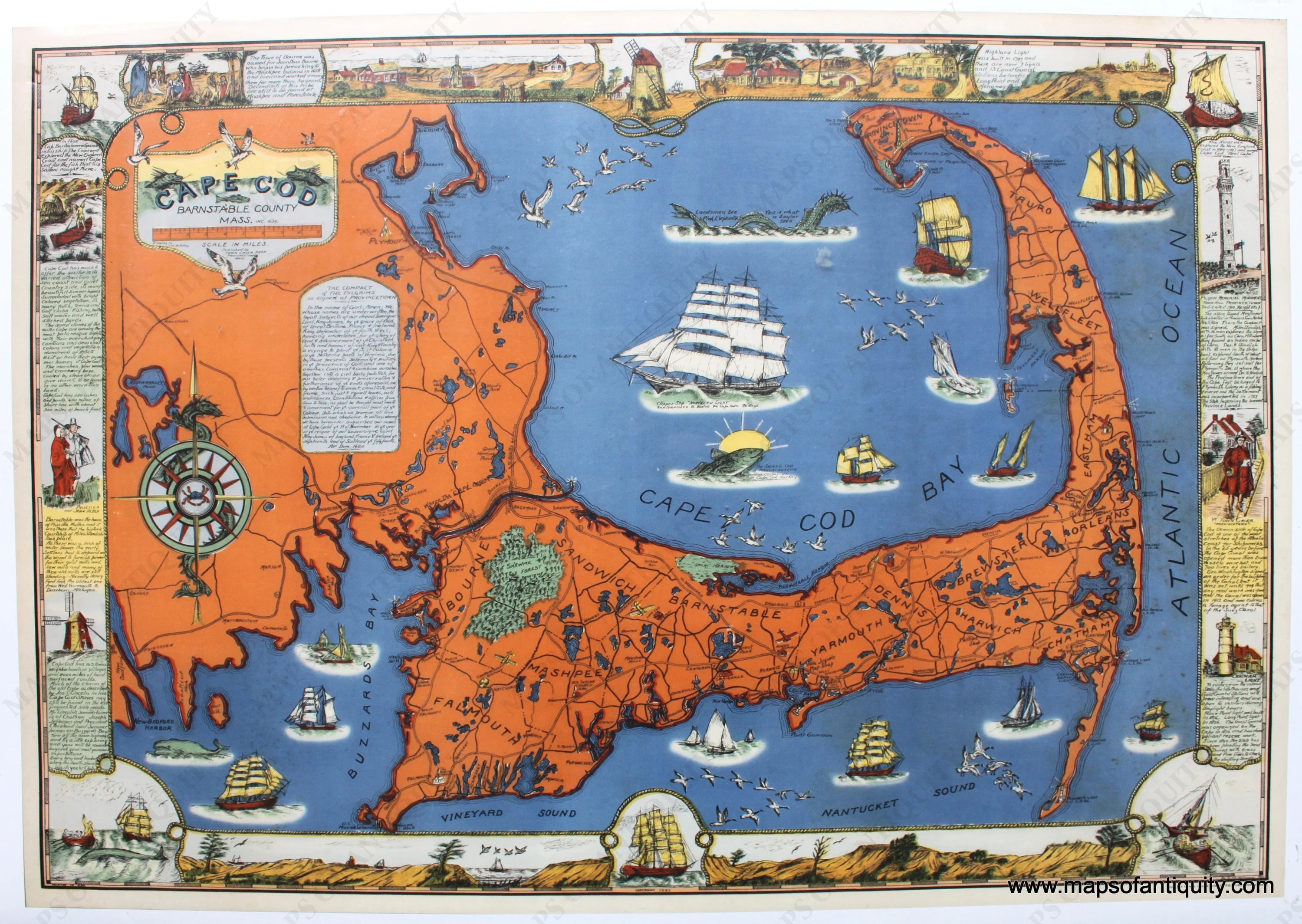 Cape Cod, Barnstable County, Mass, Reproduction Map – Maps of Antiquity