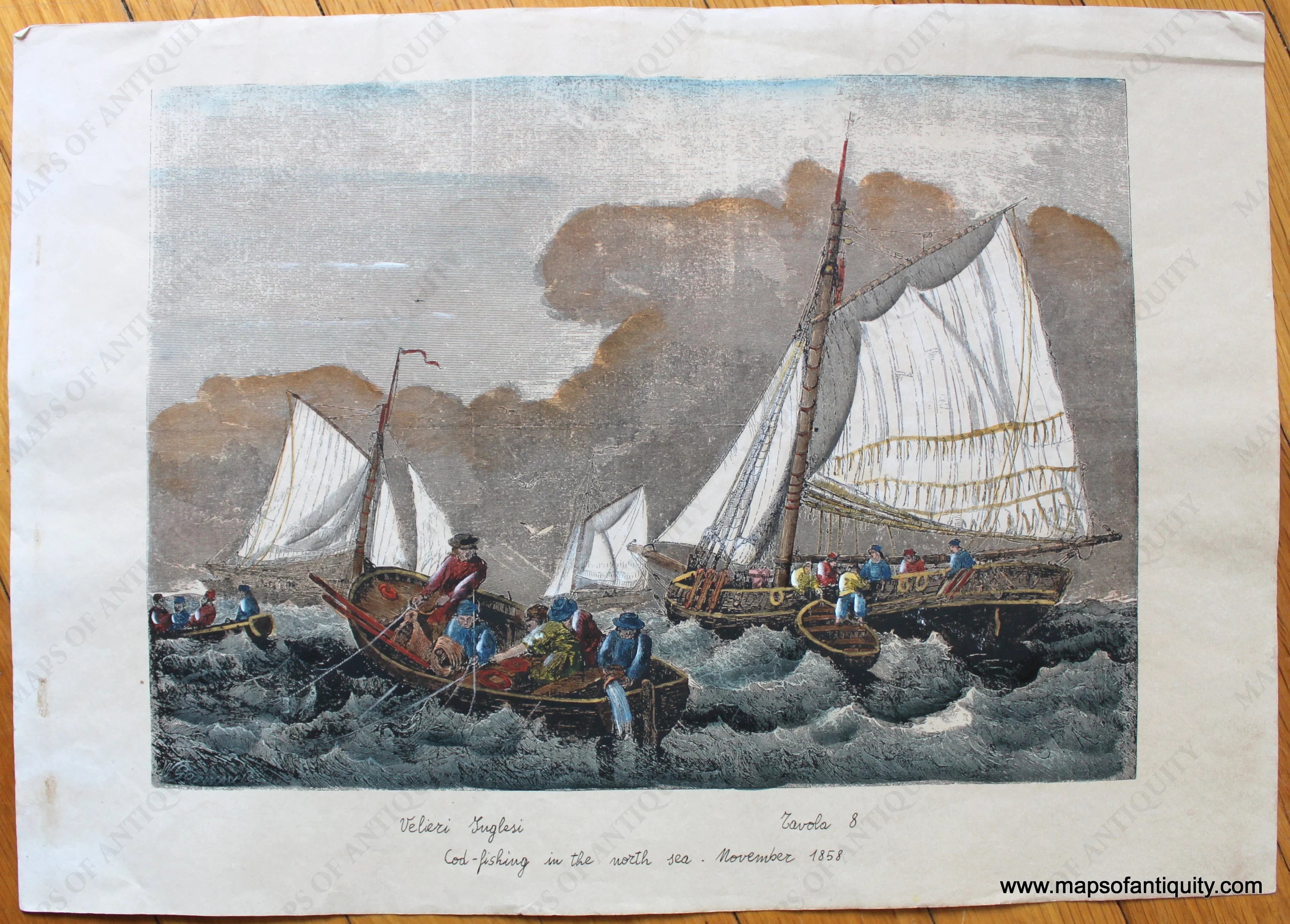 Cod Fishing in the North Sea, November 1858 - Reproduction – Maps of ...