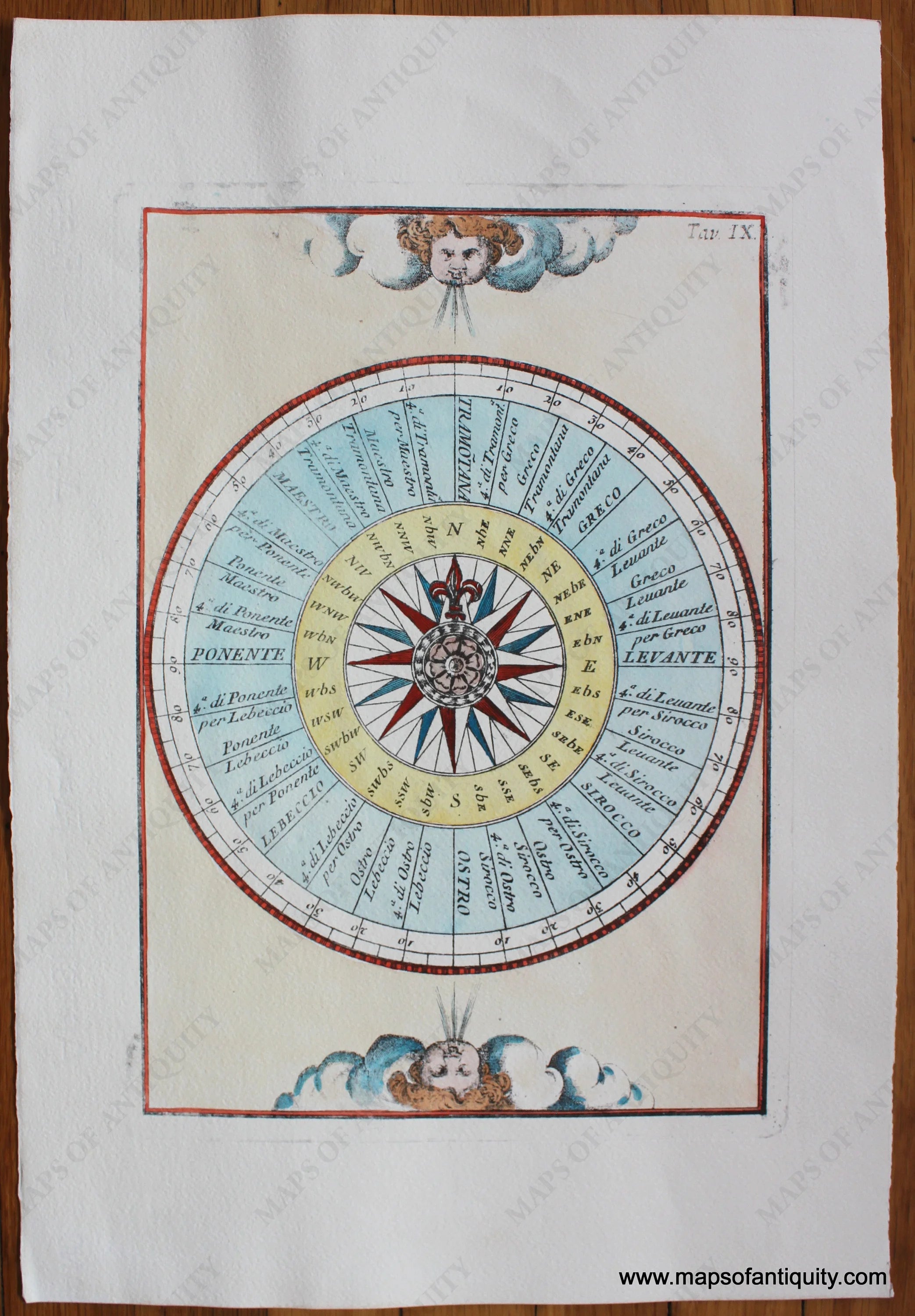 Compass Rose and Chart of Winds - Reproduction – Maps of Antiquity