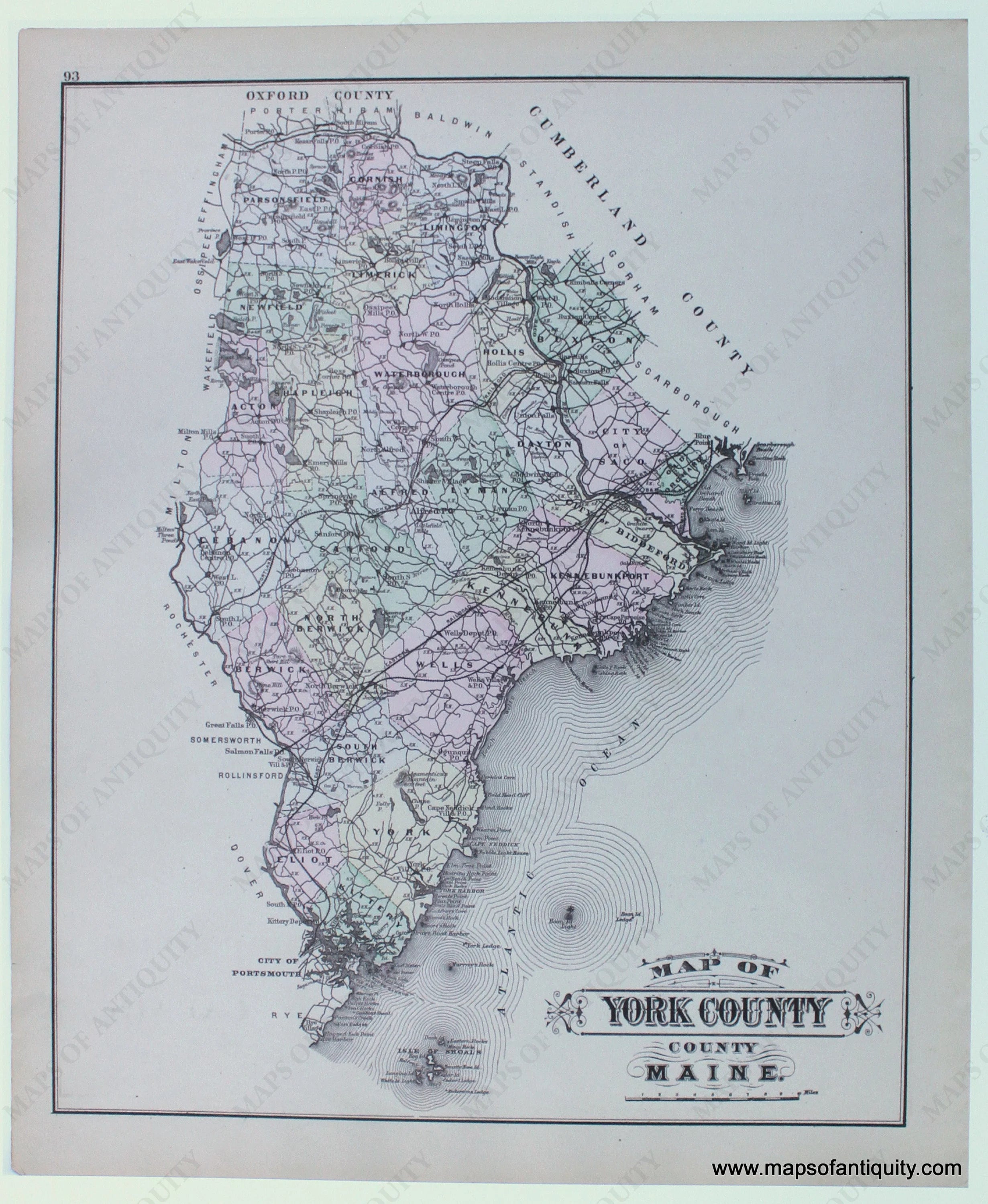 Map of York County, Maine - Reproduction – Maps of Antiquity