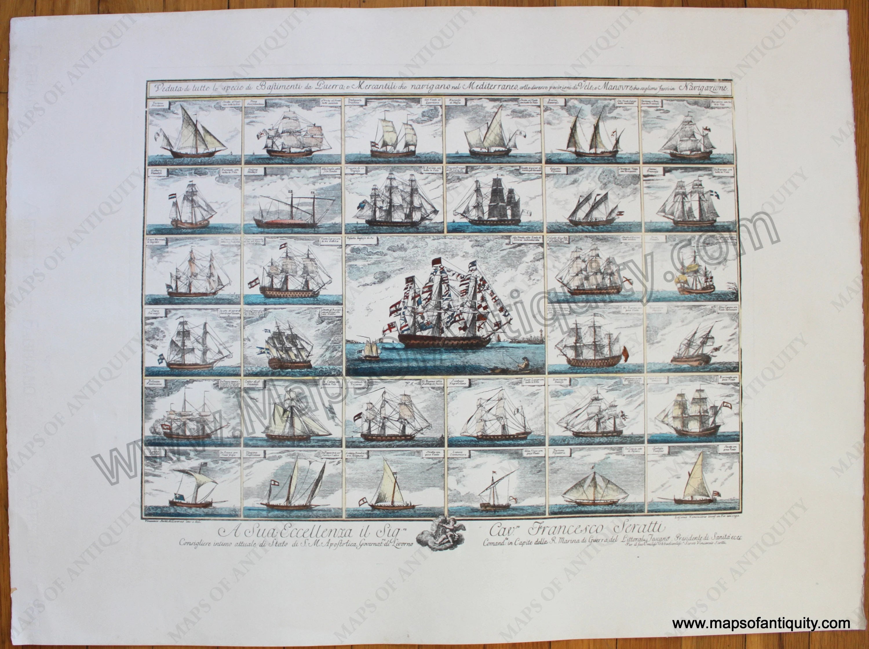 View of all the Types of War and Merchant Ships that Sail in the Medit ...