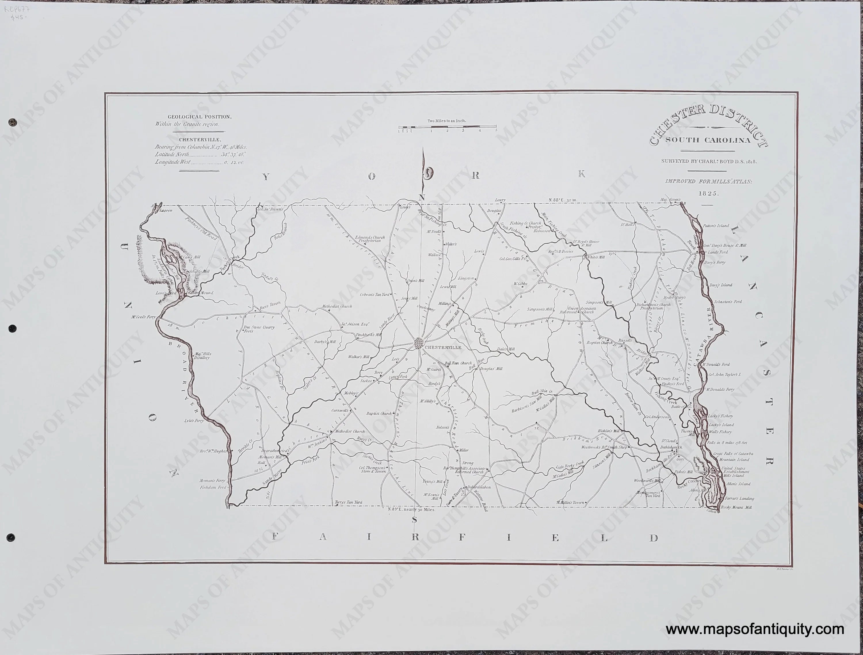 Chester District, South Carolina - Reproduction Map – Maps of Antiquity