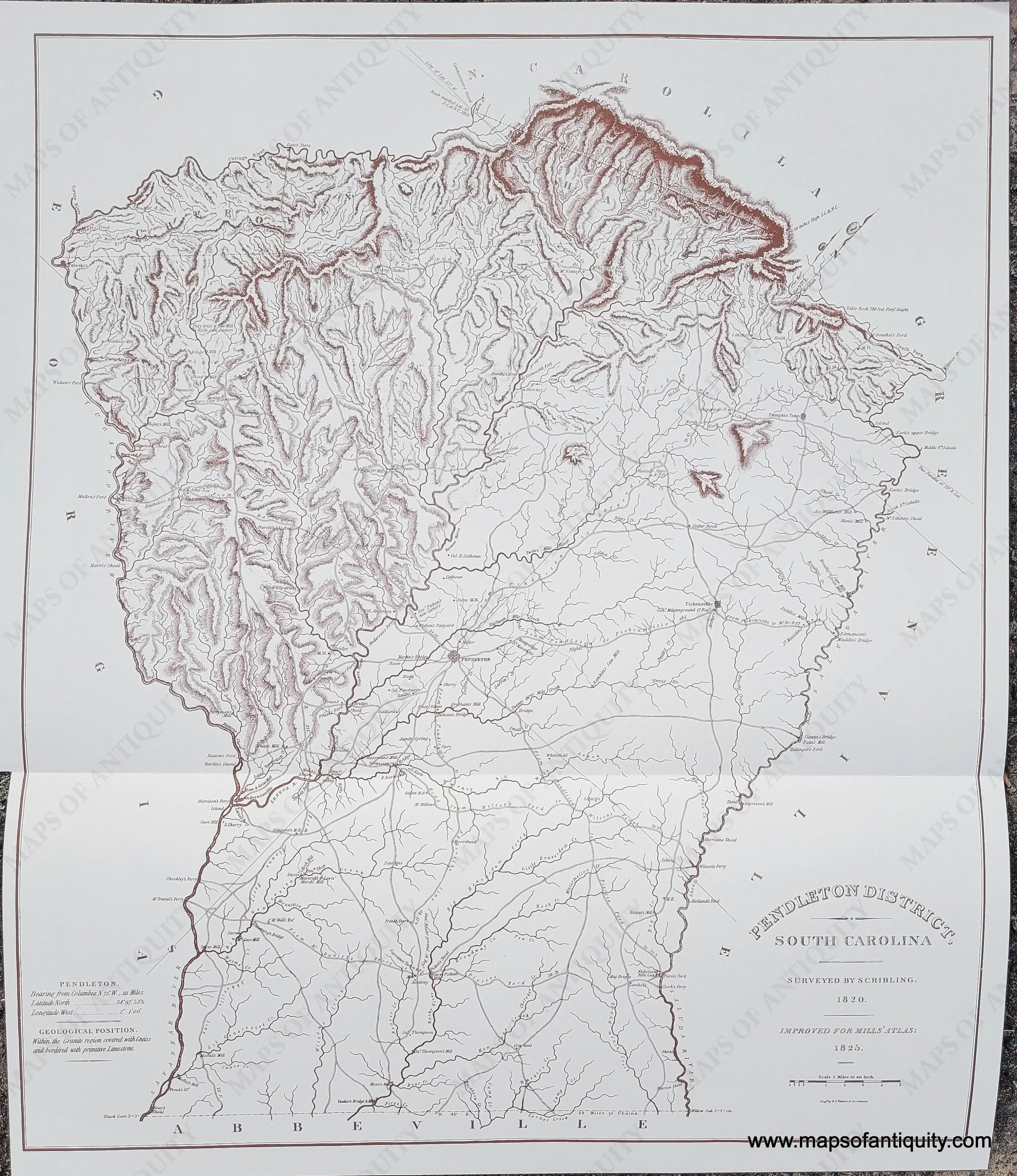 Pendleton District, South Carolina - Reproduction Map – Maps of Antiquity