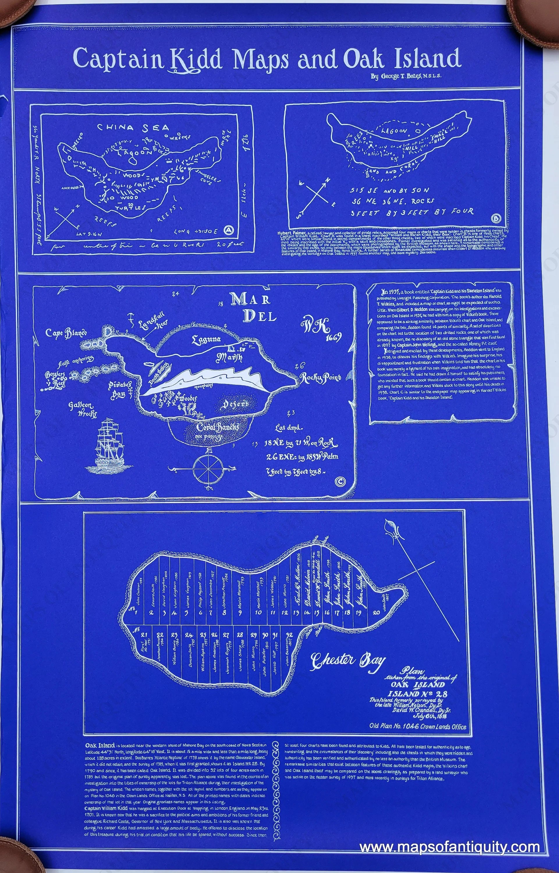 Captain Kidd Maps and Oak Island - Reproduction Map – Maps of Antiquity