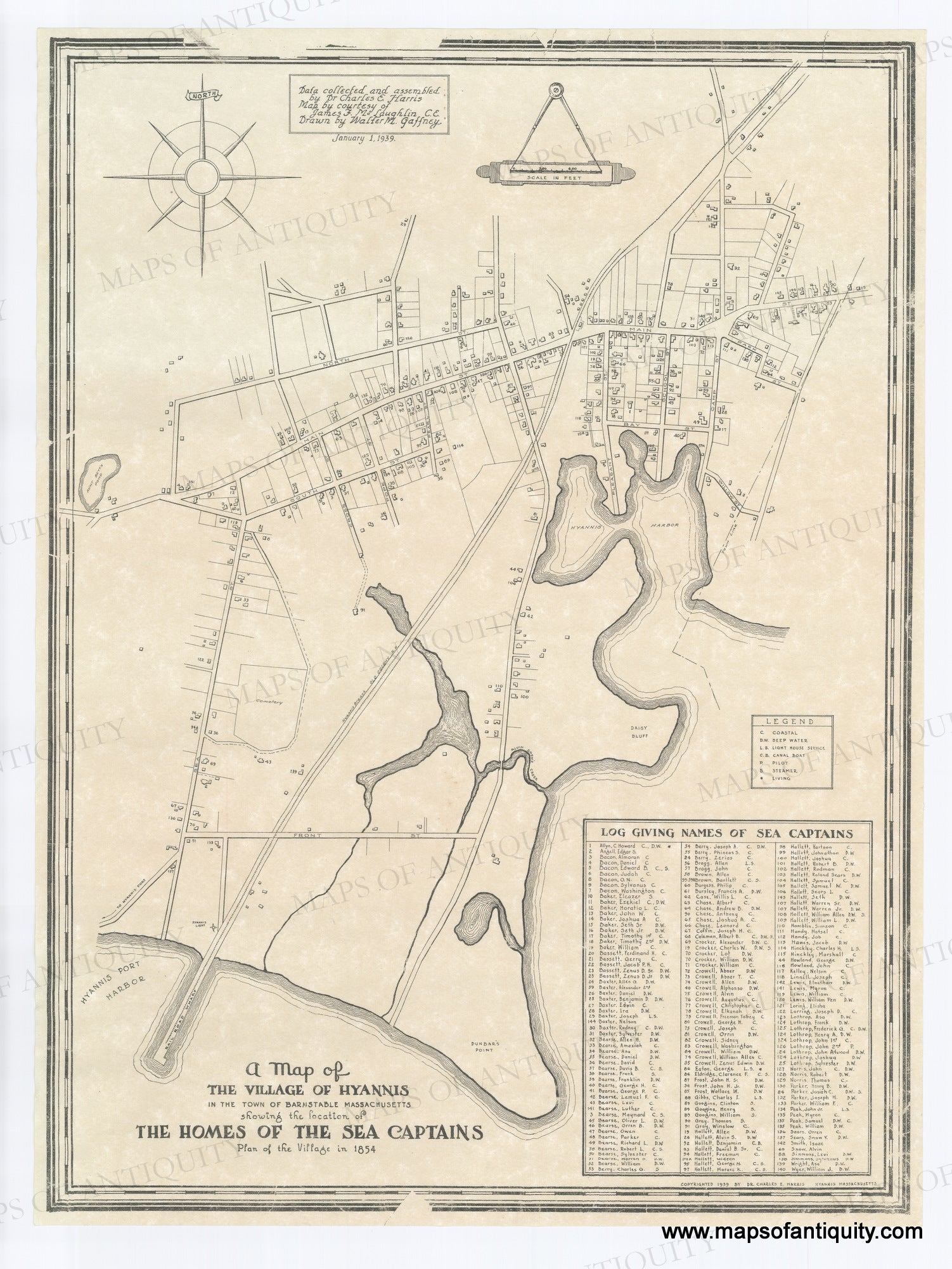 A Map of the Village of Hyannis in the Town of Barnstable Massachusett ...
