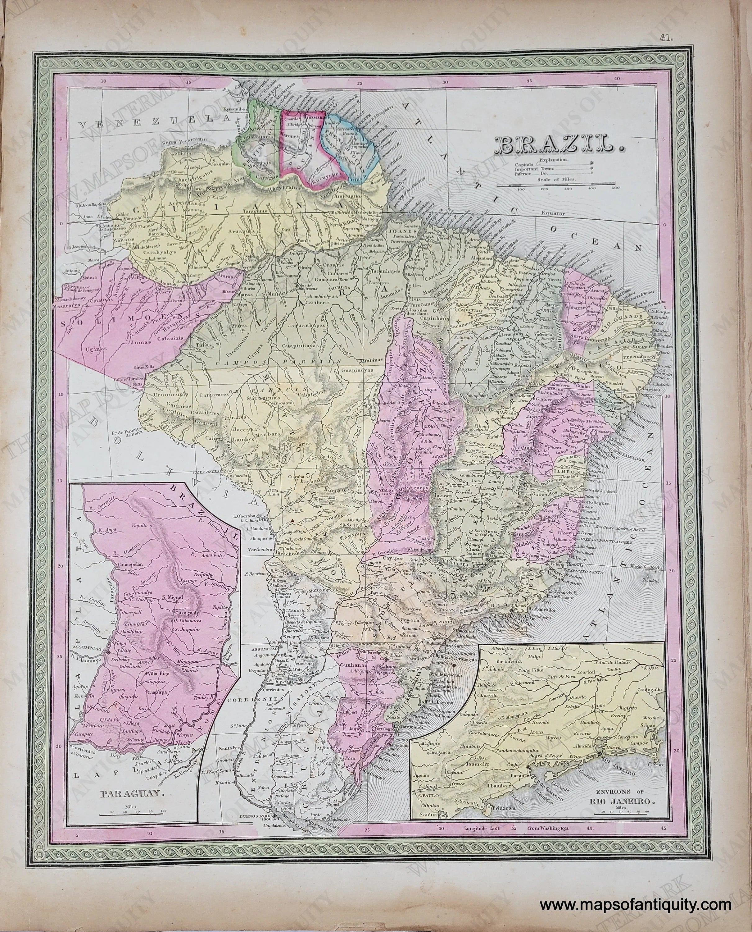 1849 - Brazil. - Antique Map – Maps of Antiquity