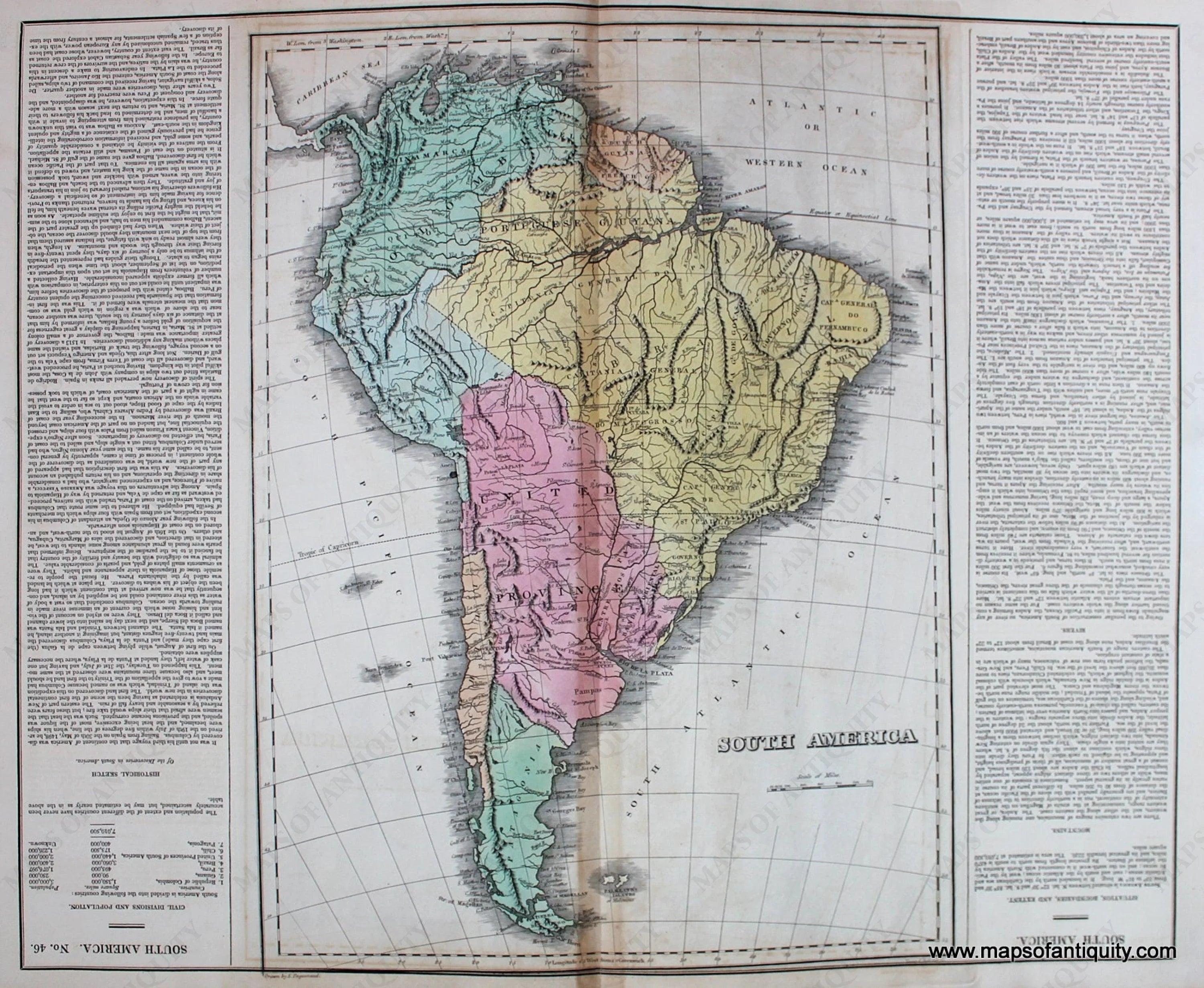 1822 - South America. No. 46. - Antique Map – Maps of Antiquity