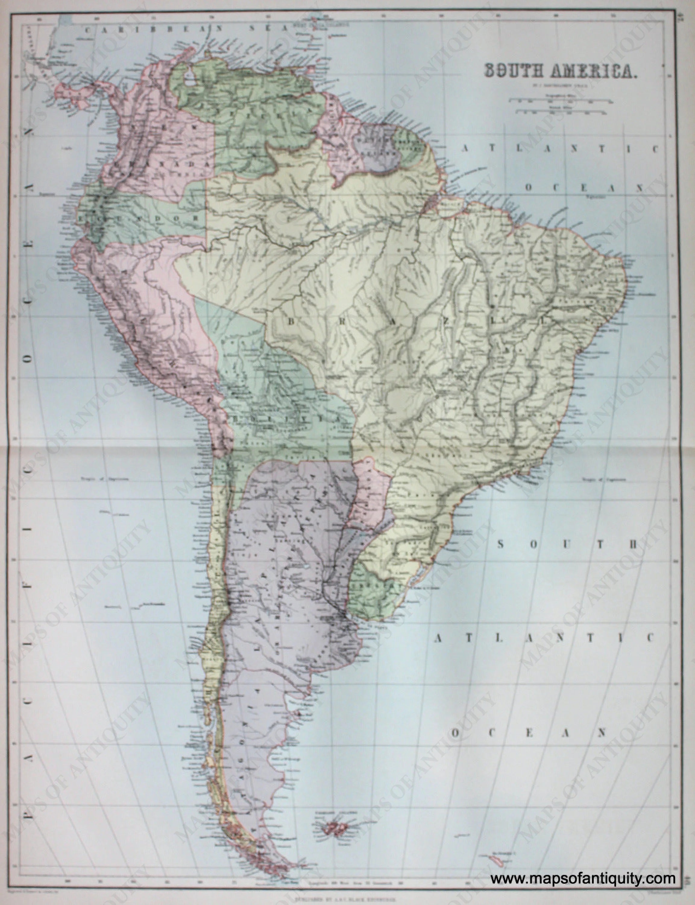 1879 - South America - Antique Map – Maps of Antiquity