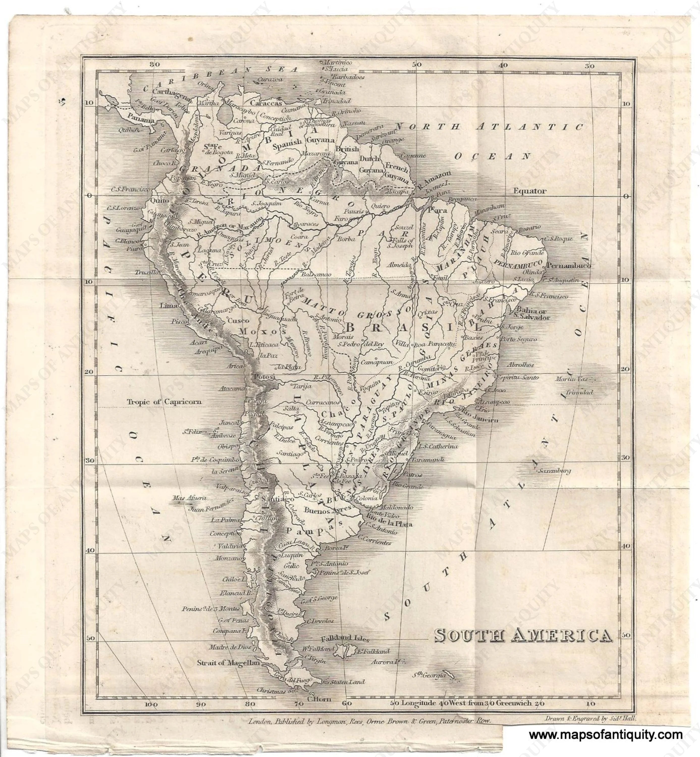 1829 Genuine Antique Map South America – Maps of Antiquity