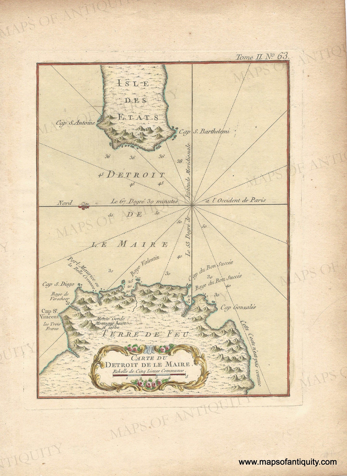 1764 - Carte du Detroit de le Maire (Tierra del Fuego and Argentina ...