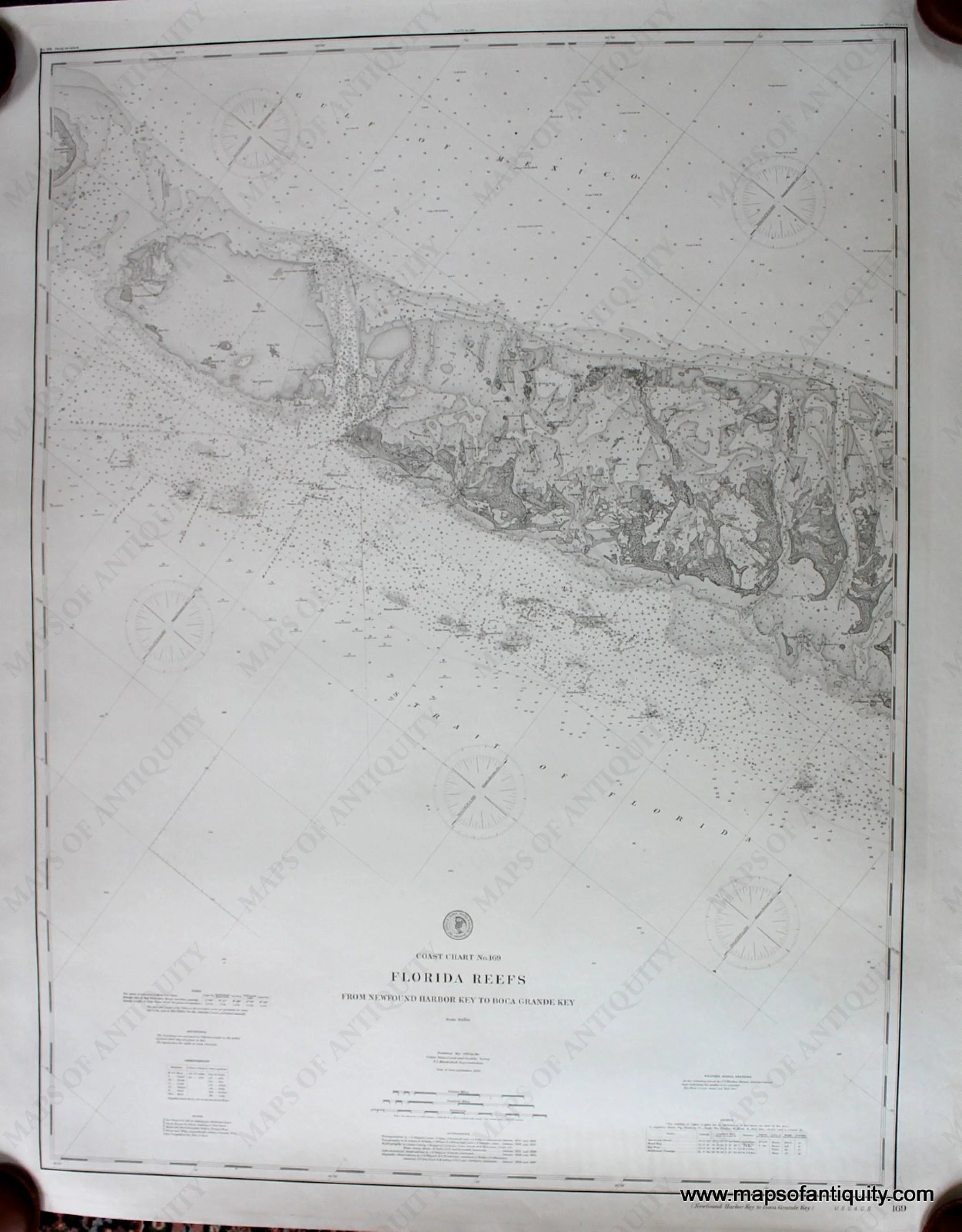 1878/1894 - Coastal Chart No. 169, Florida Reefs from Newfound Harbor ...