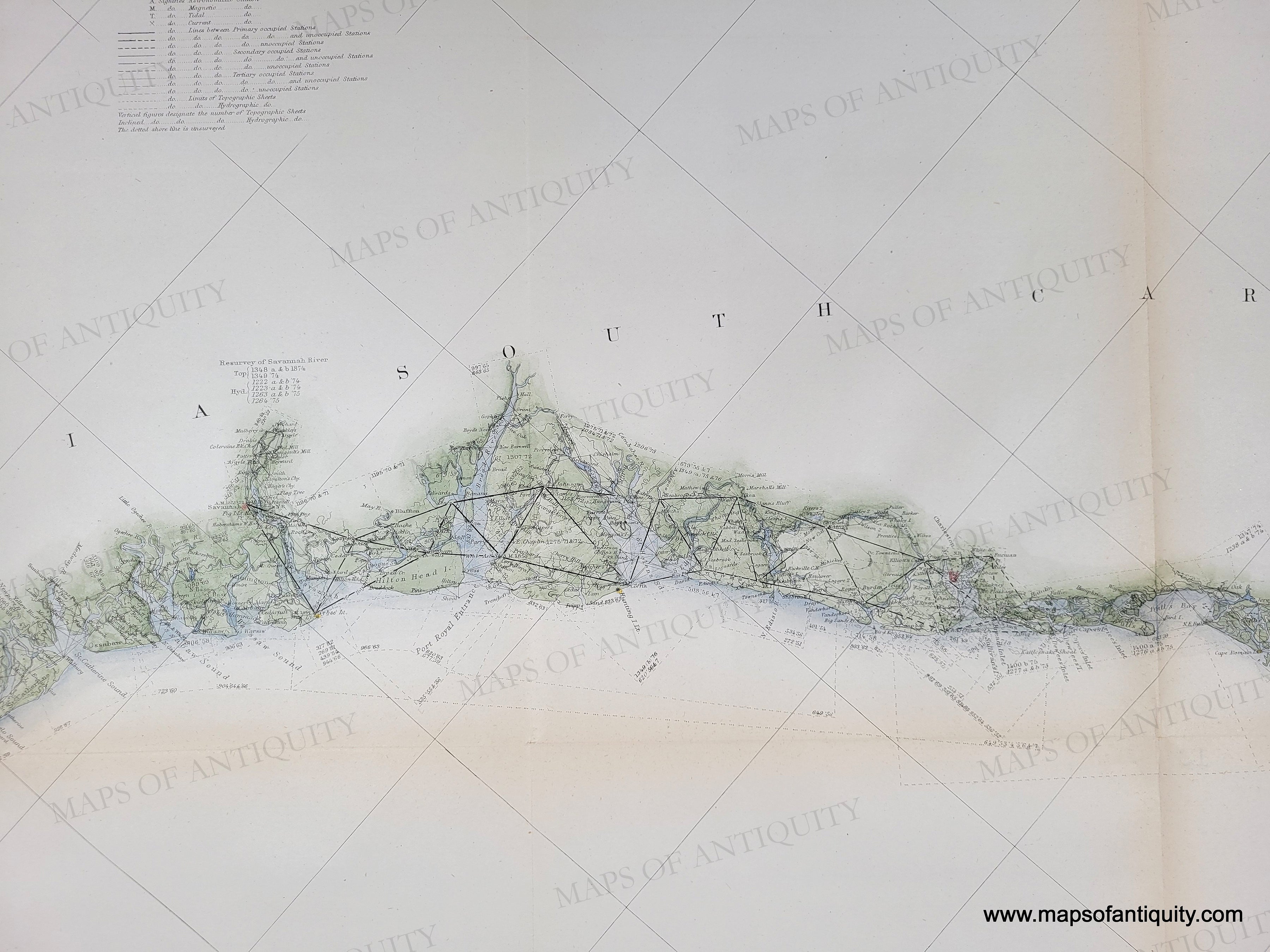 1879 - Atlantic Coast from North Carolina to Florida - Sketch Showing ...