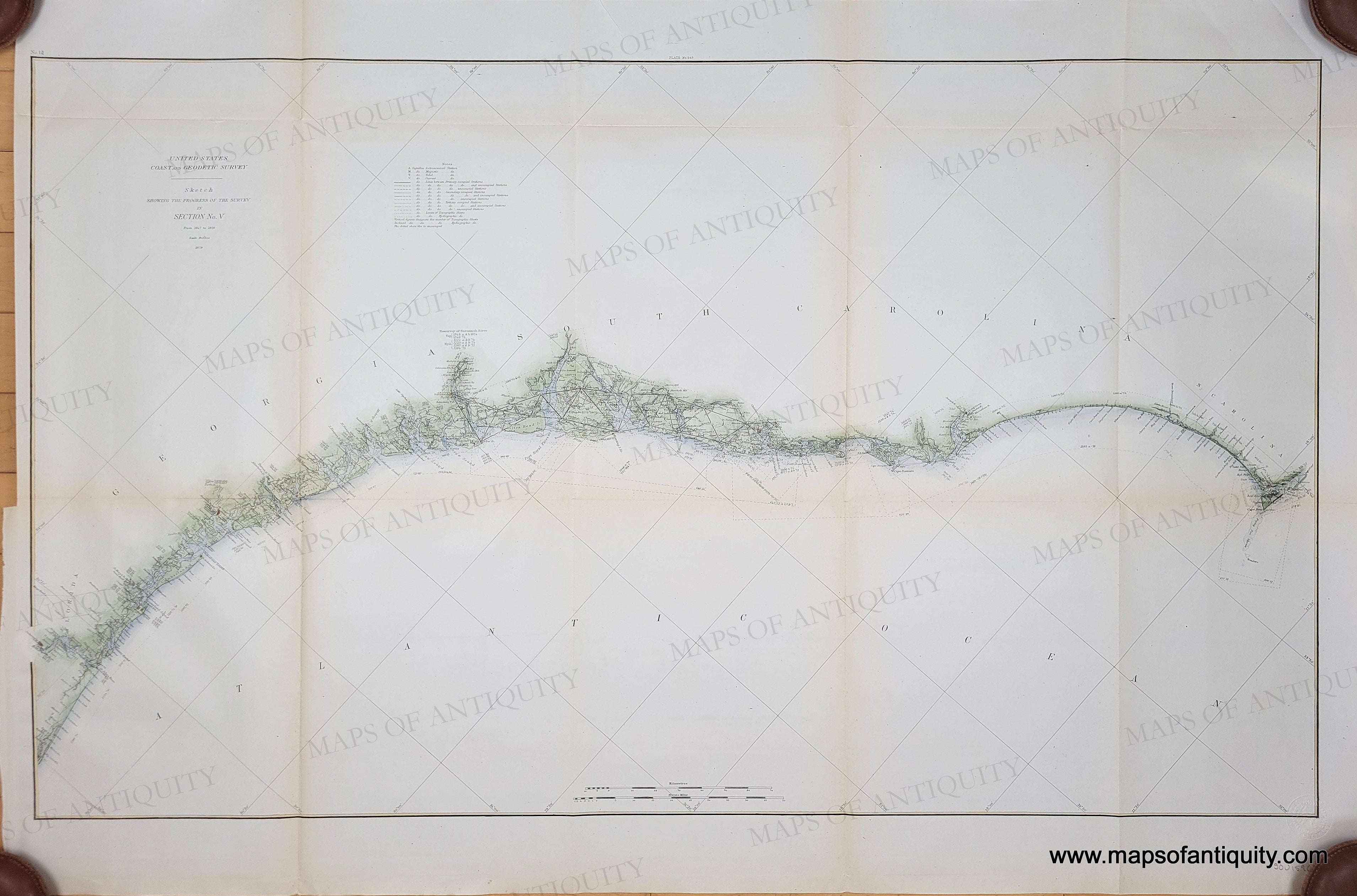 1879 - Atlantic Coast from North Carolina to Florida - Sketch Showing ...