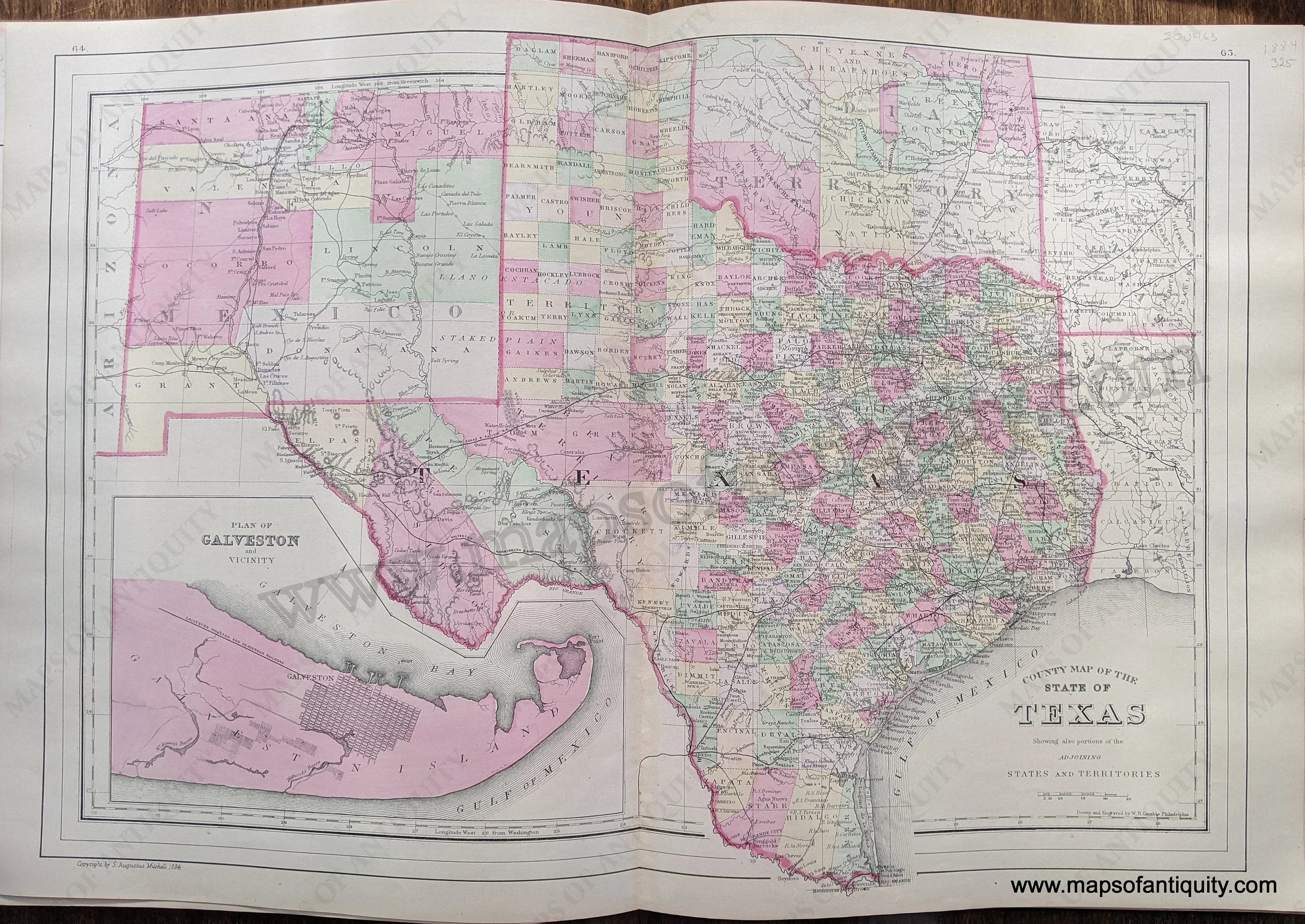 1885 - County Map of the State of Texas - Antique Map – Maps of Antiquity