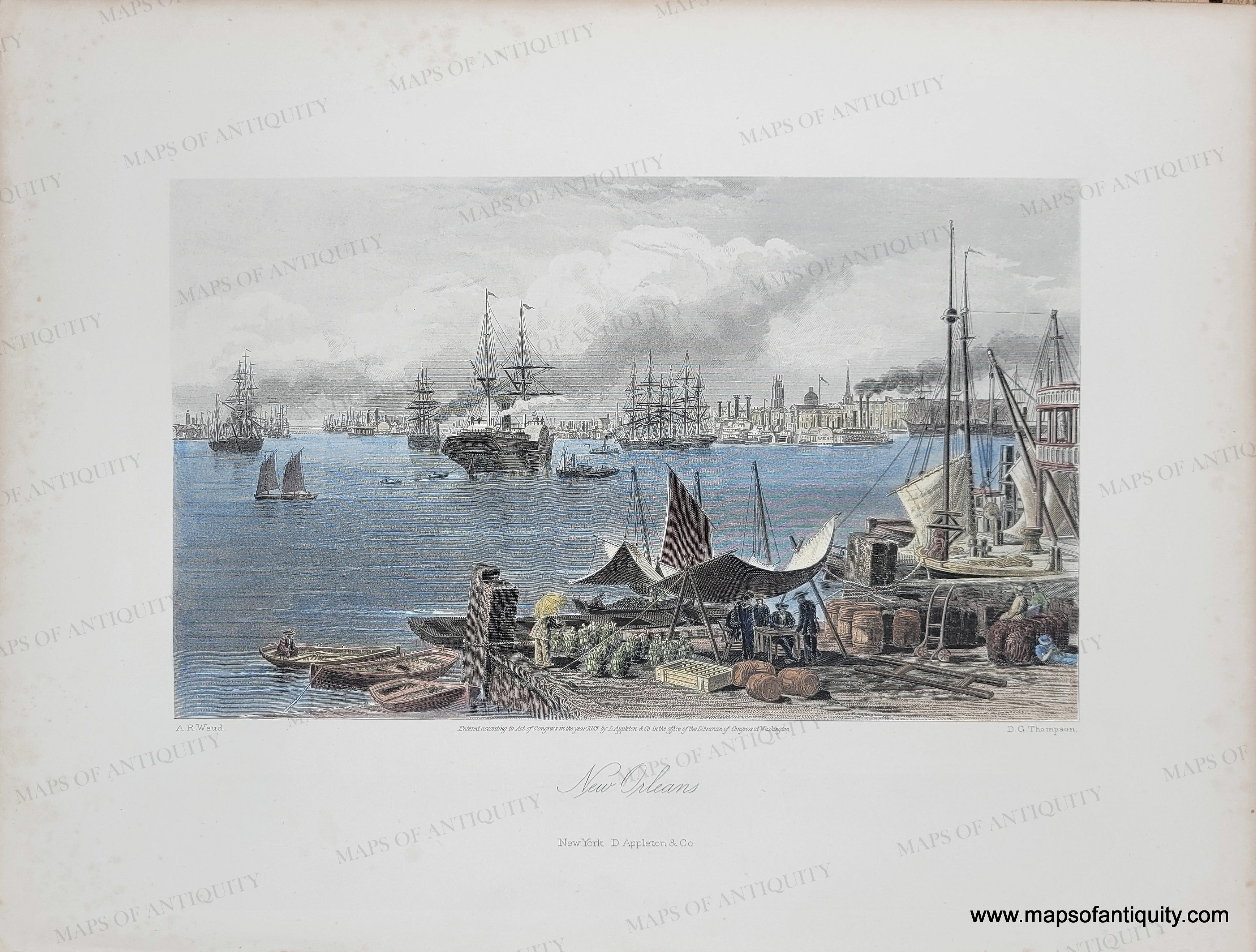 1873 - New Orleans - Antique Engraved Print – Maps of Antiquity