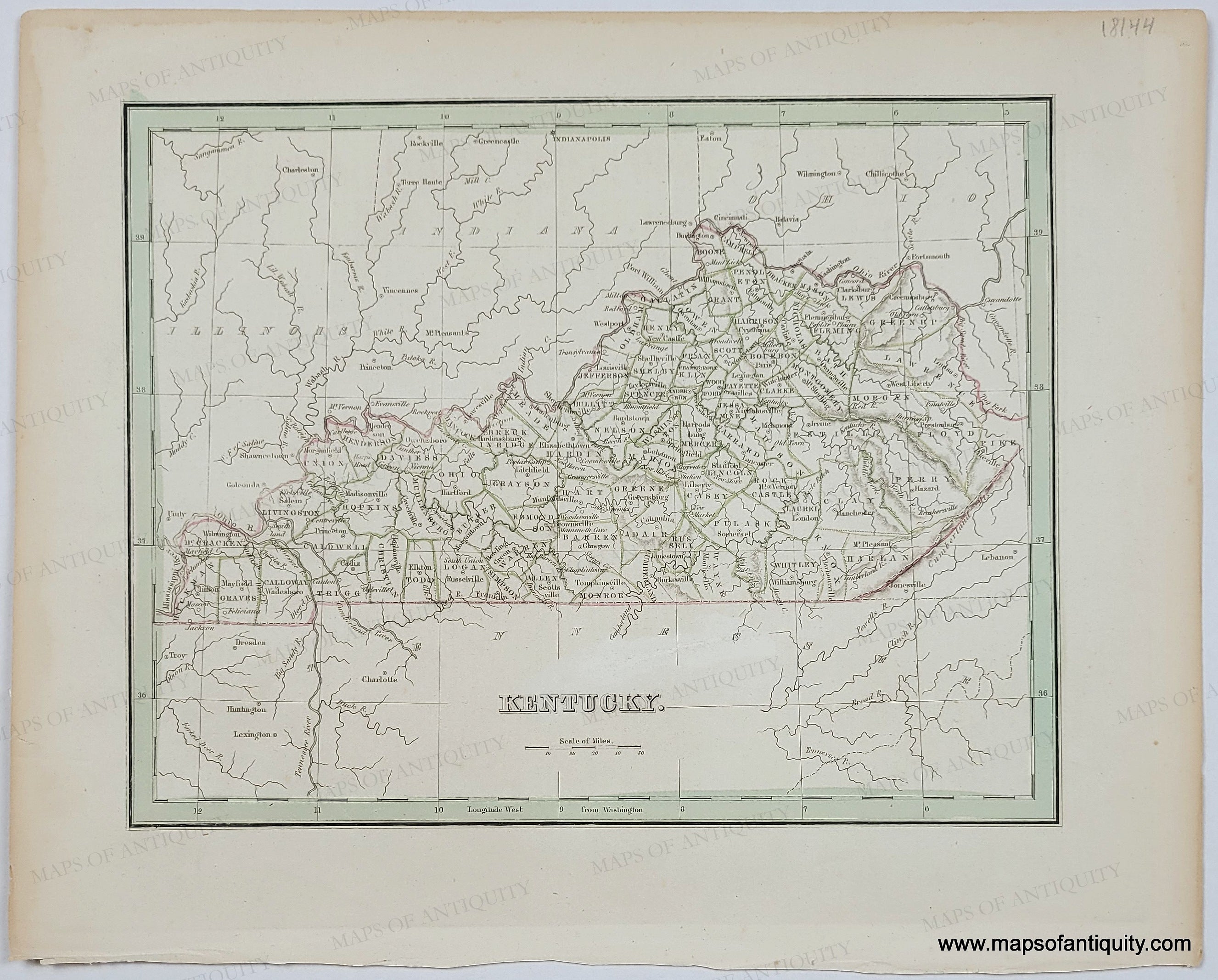 1835 - Kentucky - Antique Map – Maps of Antiquity