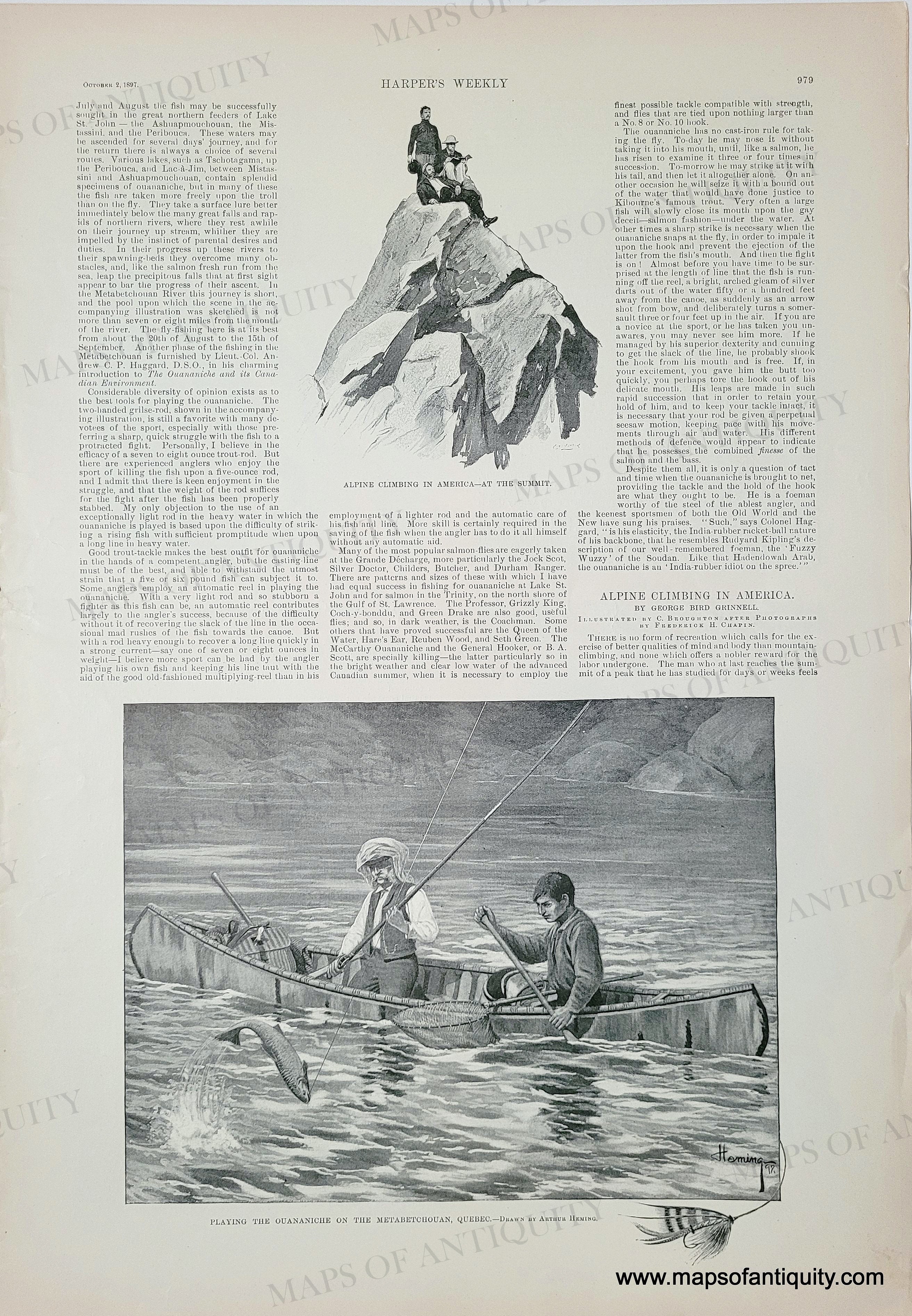 1897 - Alpine Climbing in America - Genuine Antique Print – Maps of ...