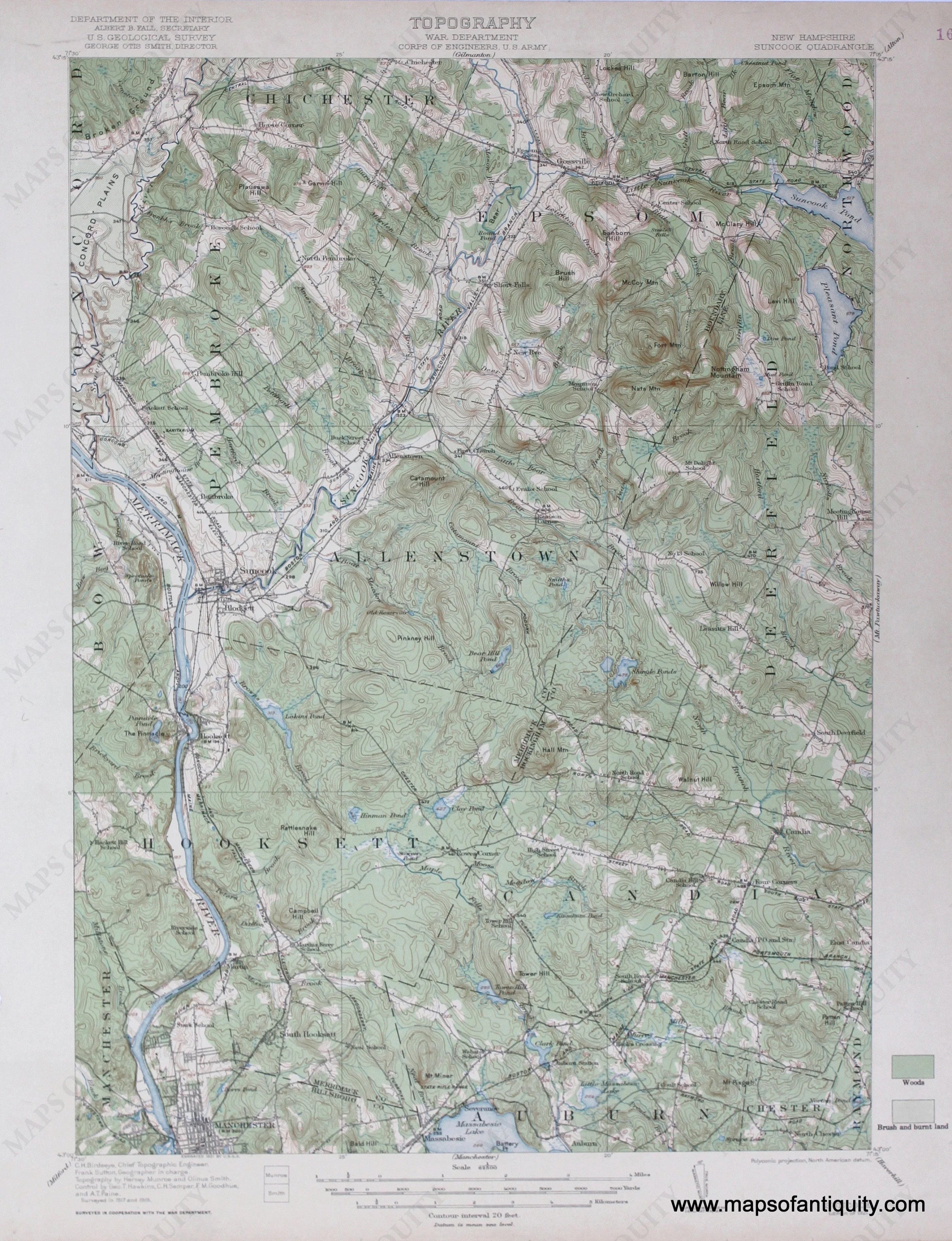 1921 Genuine Antique Map Suncook (New Hampshire) – Maps of Antiquity