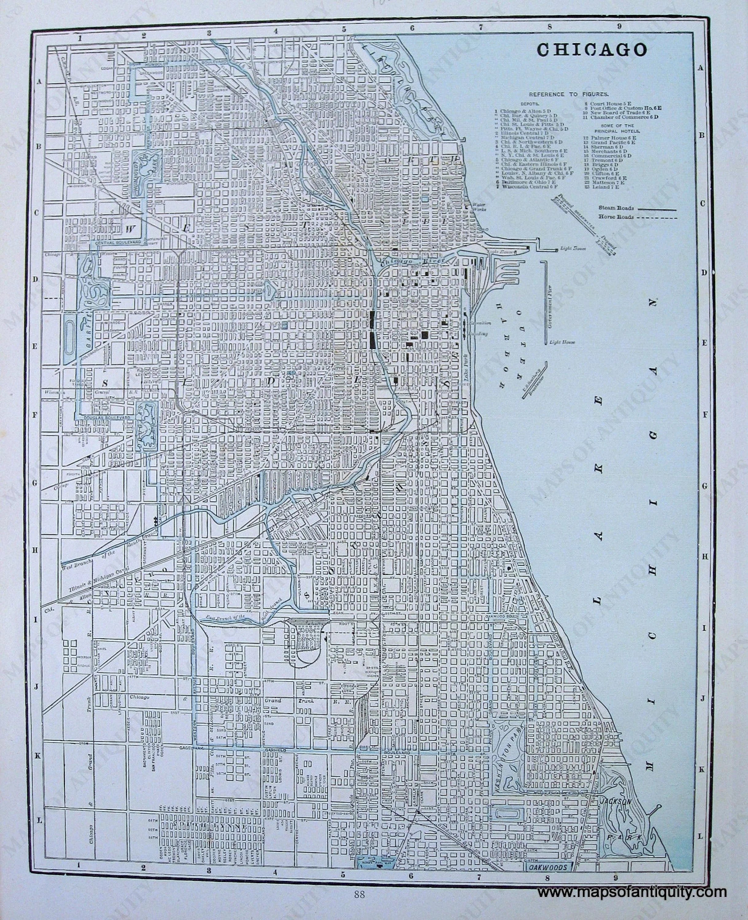 1890 - Chicago - Antique Map – Maps of Antiquity