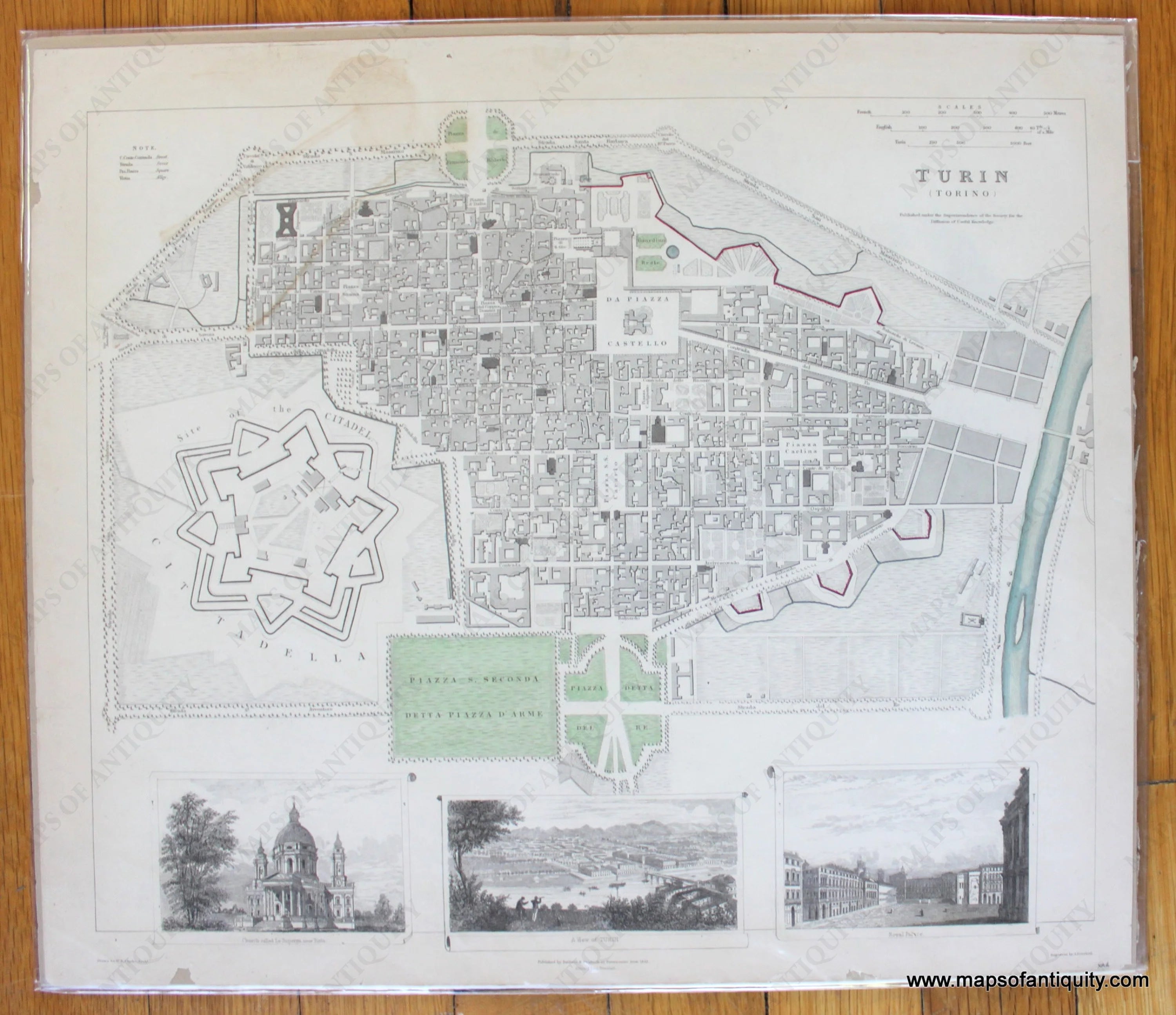 1833 - Turin (Torino), Italy 1883 - Antique Map – Maps of Antiquity