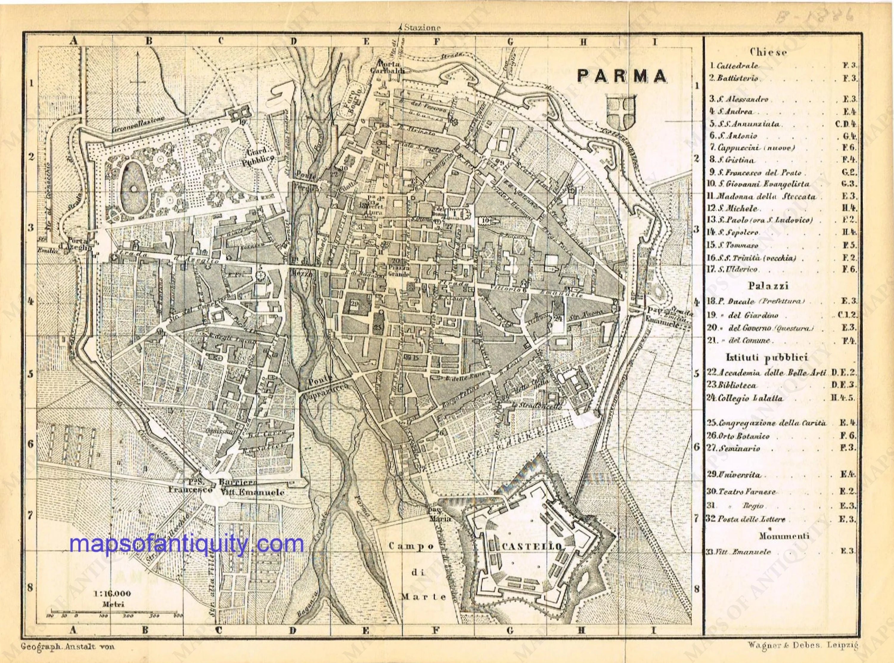 1886 - Parma and Modena *****SOLD***** - Antique Map – Maps of Antiquity