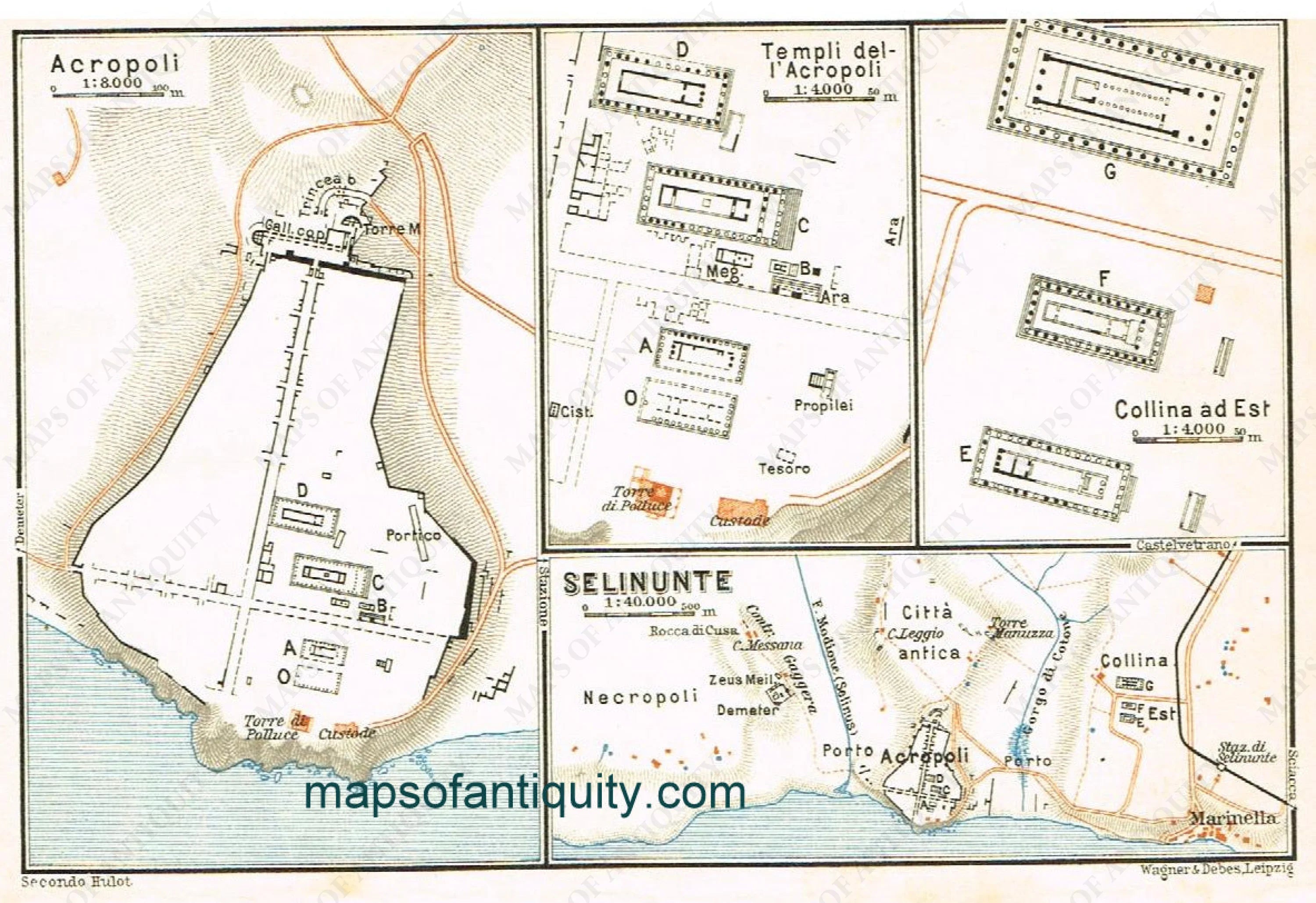 1886 - Archaeological area of Selinunte - Antique Map – Maps of Antiquity