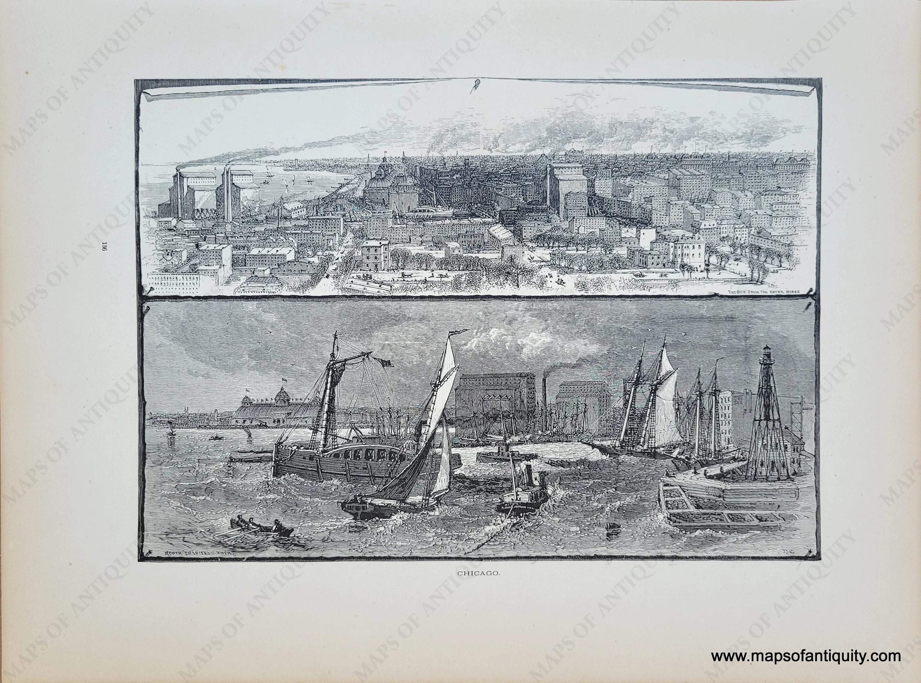 1872 - Chicago - Antique Print – Maps of Antiquity