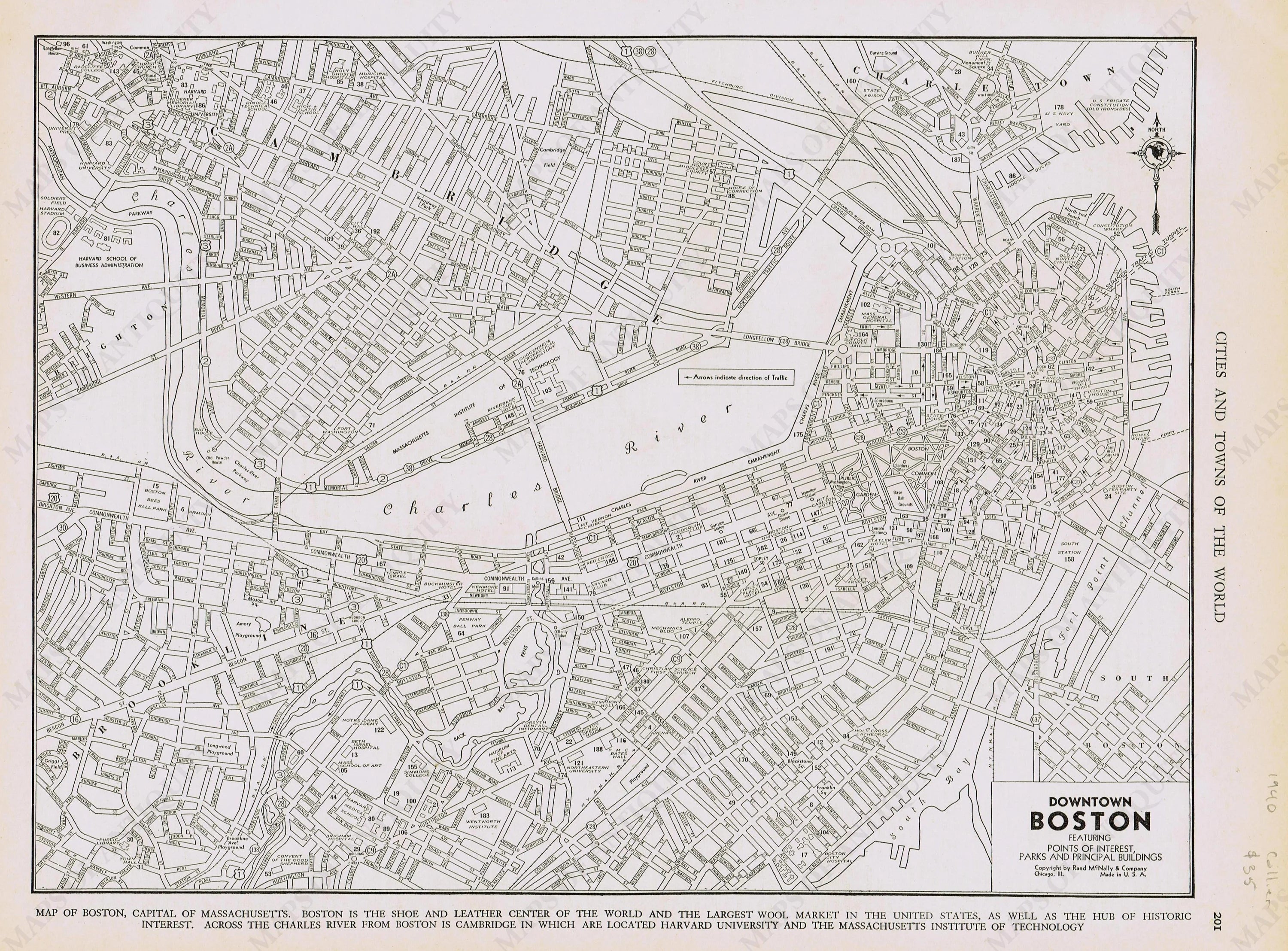 1940 Genuine Antique Map Downtown Boston (Massachusetts) – Maps of ...