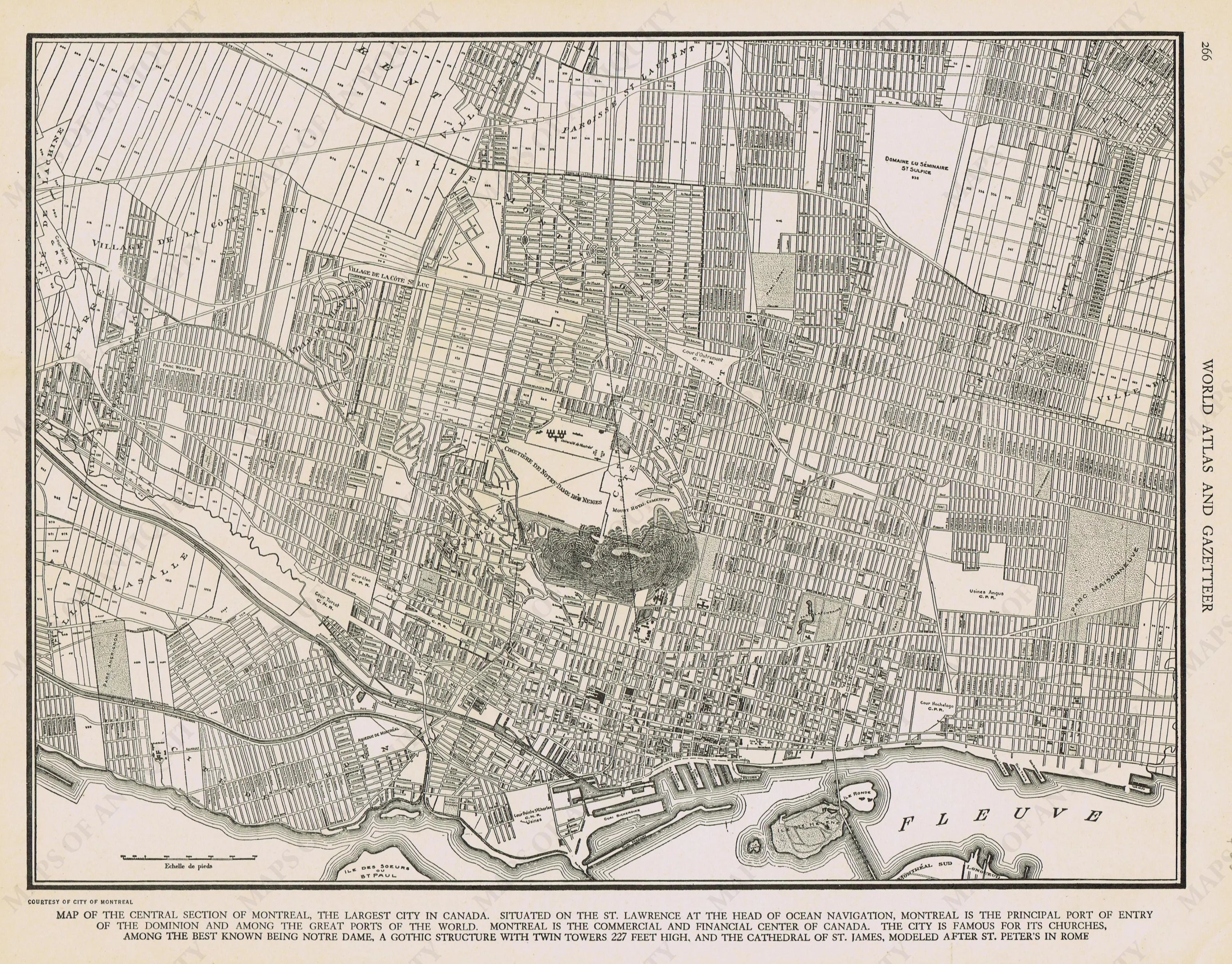 1940 Genuine Antique Map Central Montreal (Quebec) – Maps of Antiquity