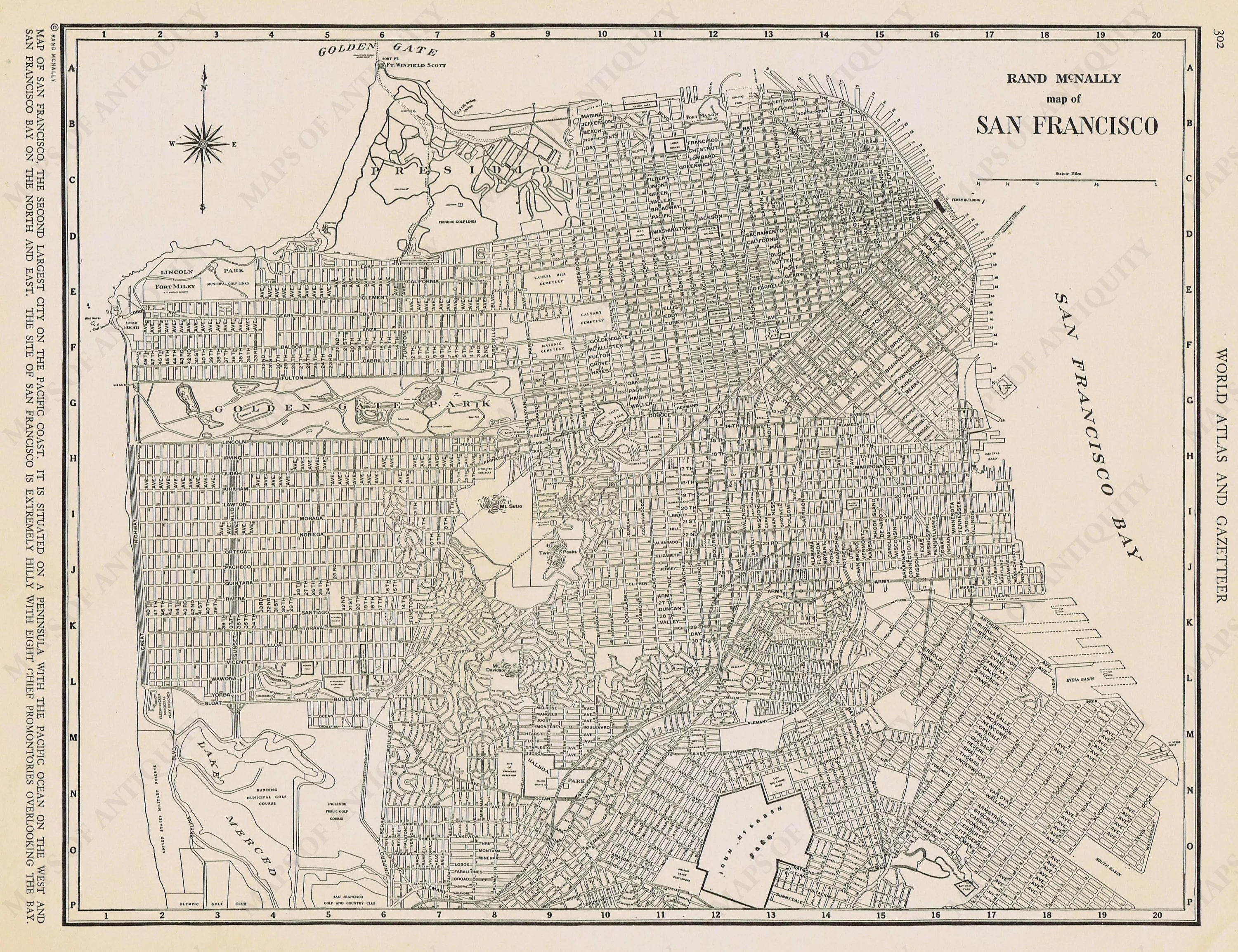1940 Genuine Antique Map Map of San Francisco (California) – Maps of ...