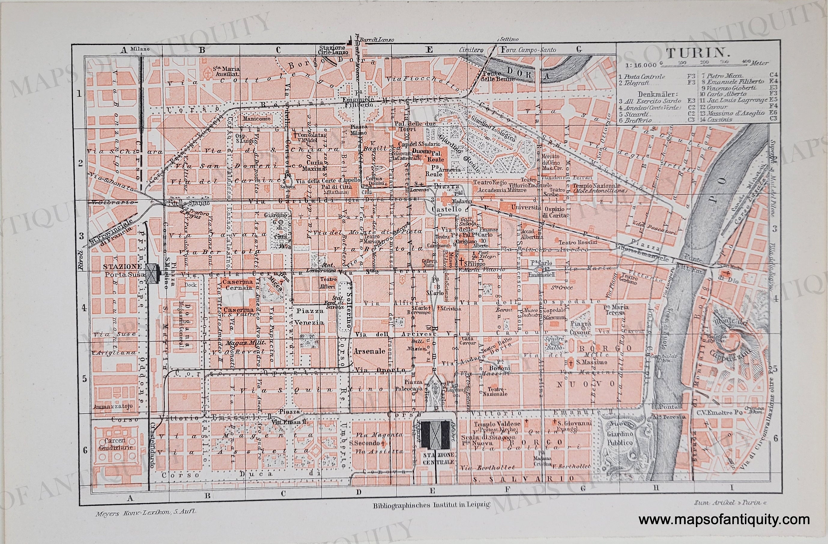 1902 Genuine Antique Map Turin (Italy) – Maps of Antiquity