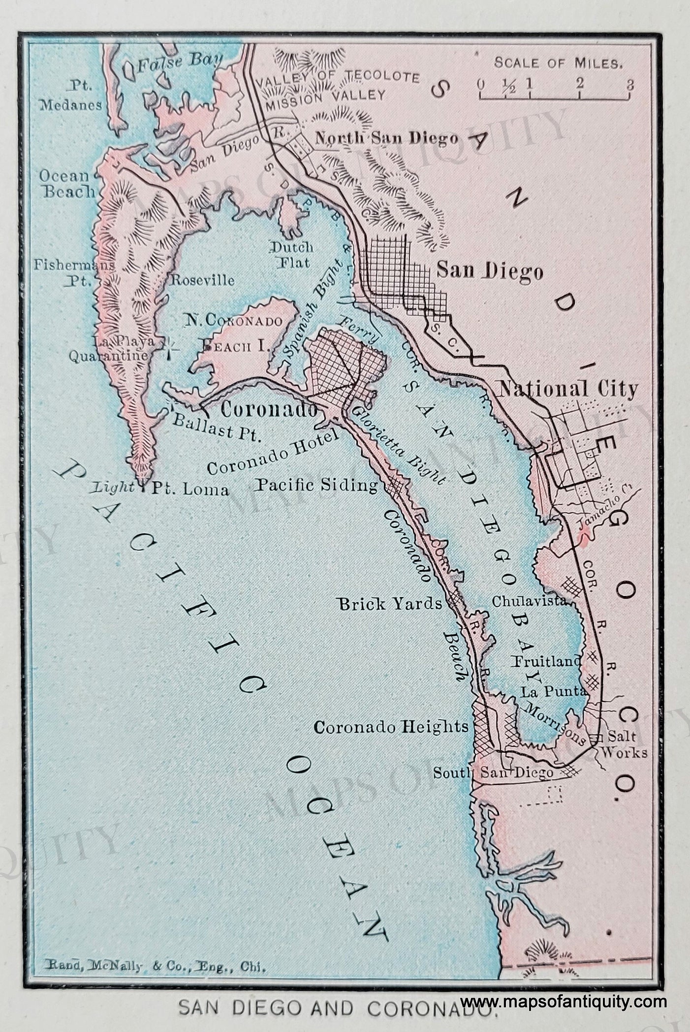 1902 Genuine Antique Map San Diego and Coronado (California) – Maps of ...