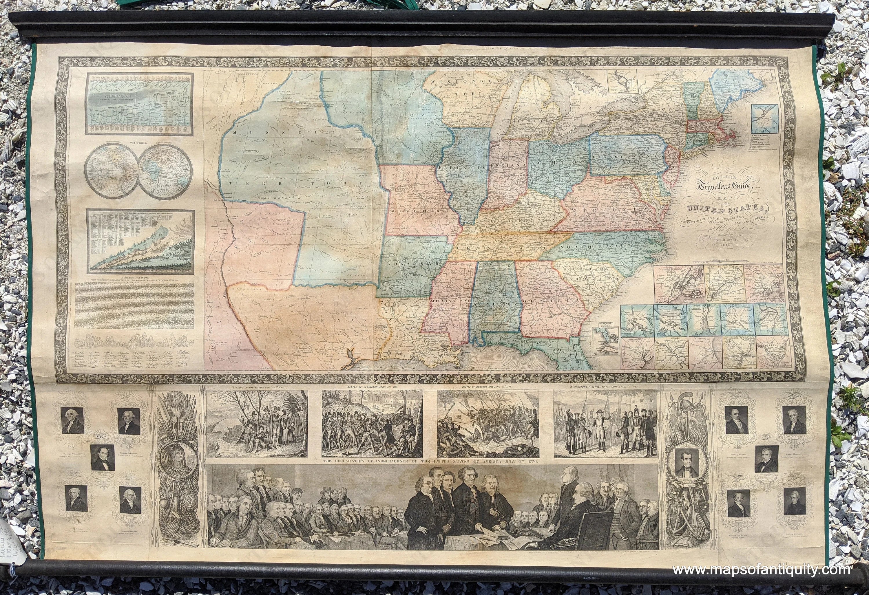 1845 - Ensign's Travellers' Guide and Map of the United States, Contai ...