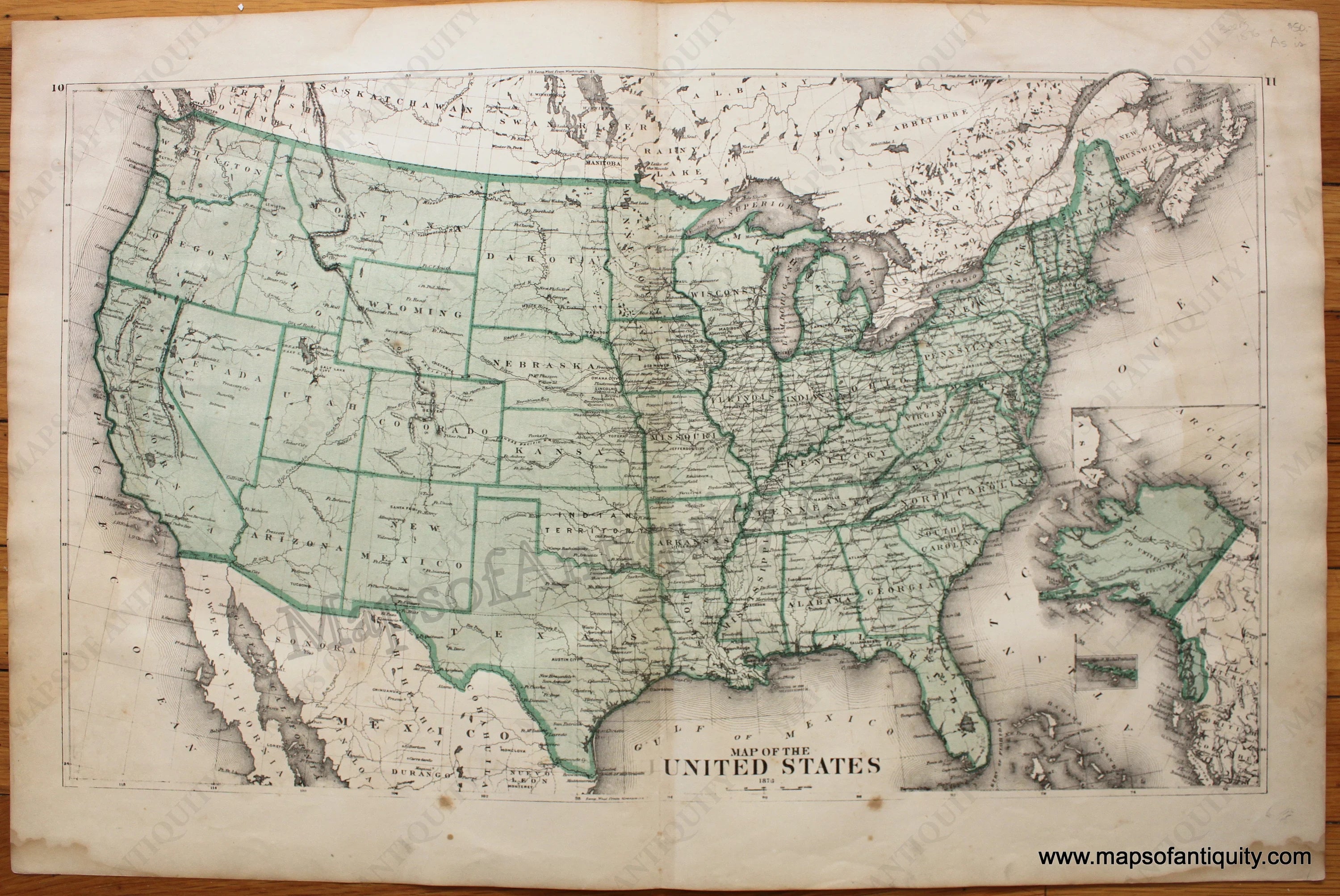 1876 - Map of the United States - Antique Map – Maps of Antiquity