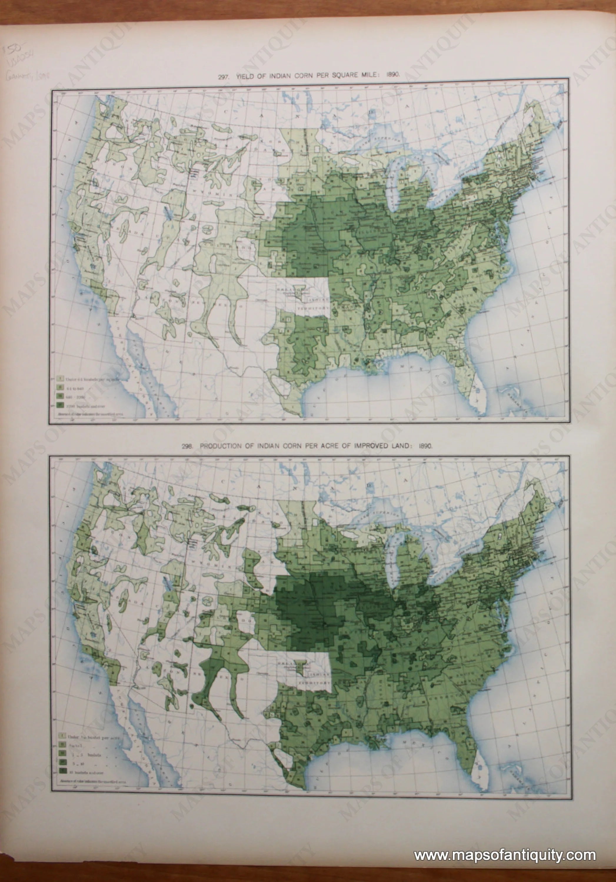 1898 - Yield of Indian Corn Per Square Mile: 1890/ Production of India ...