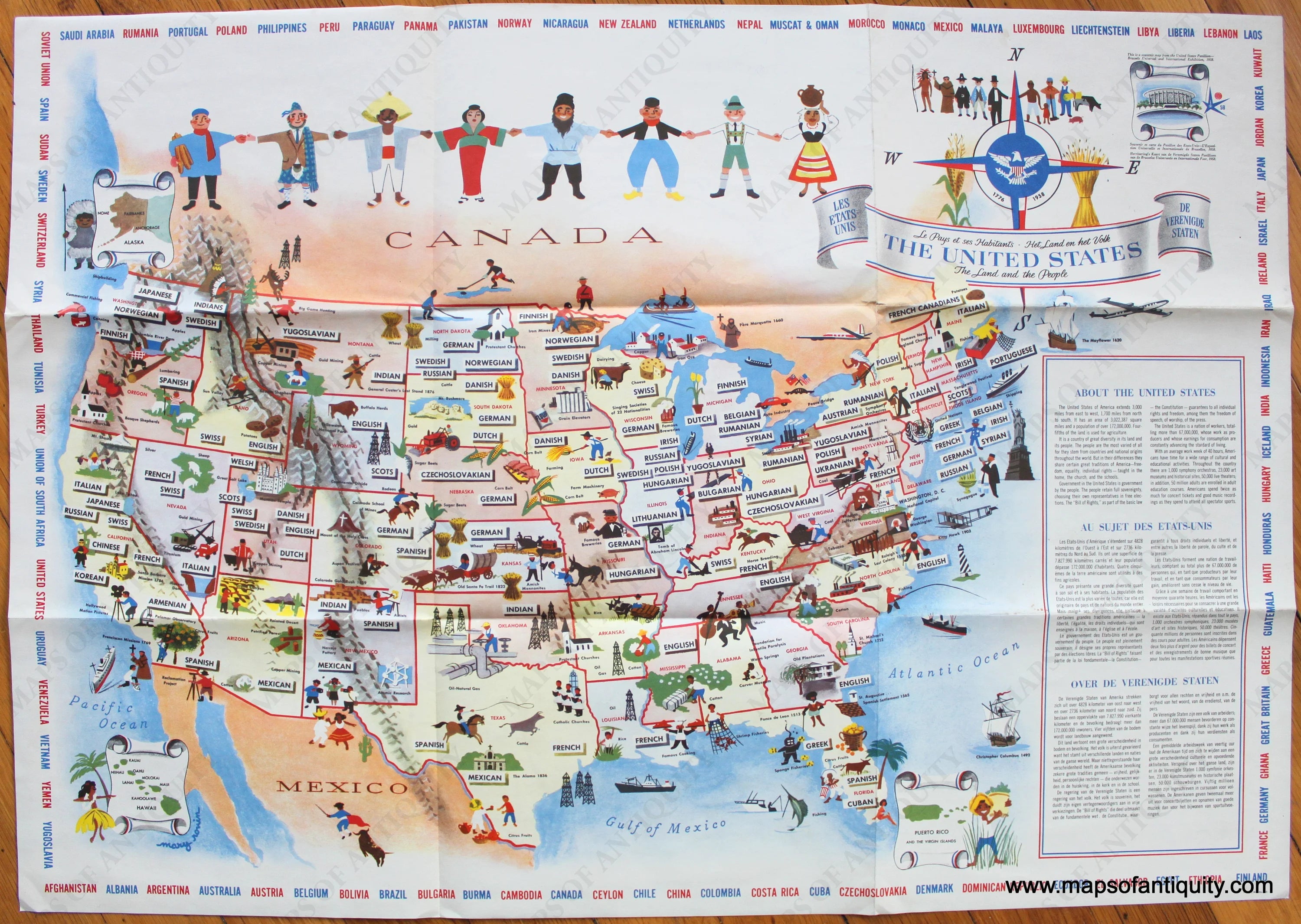 1958 - The United States The Land and the People - Antique Pictorial M ...