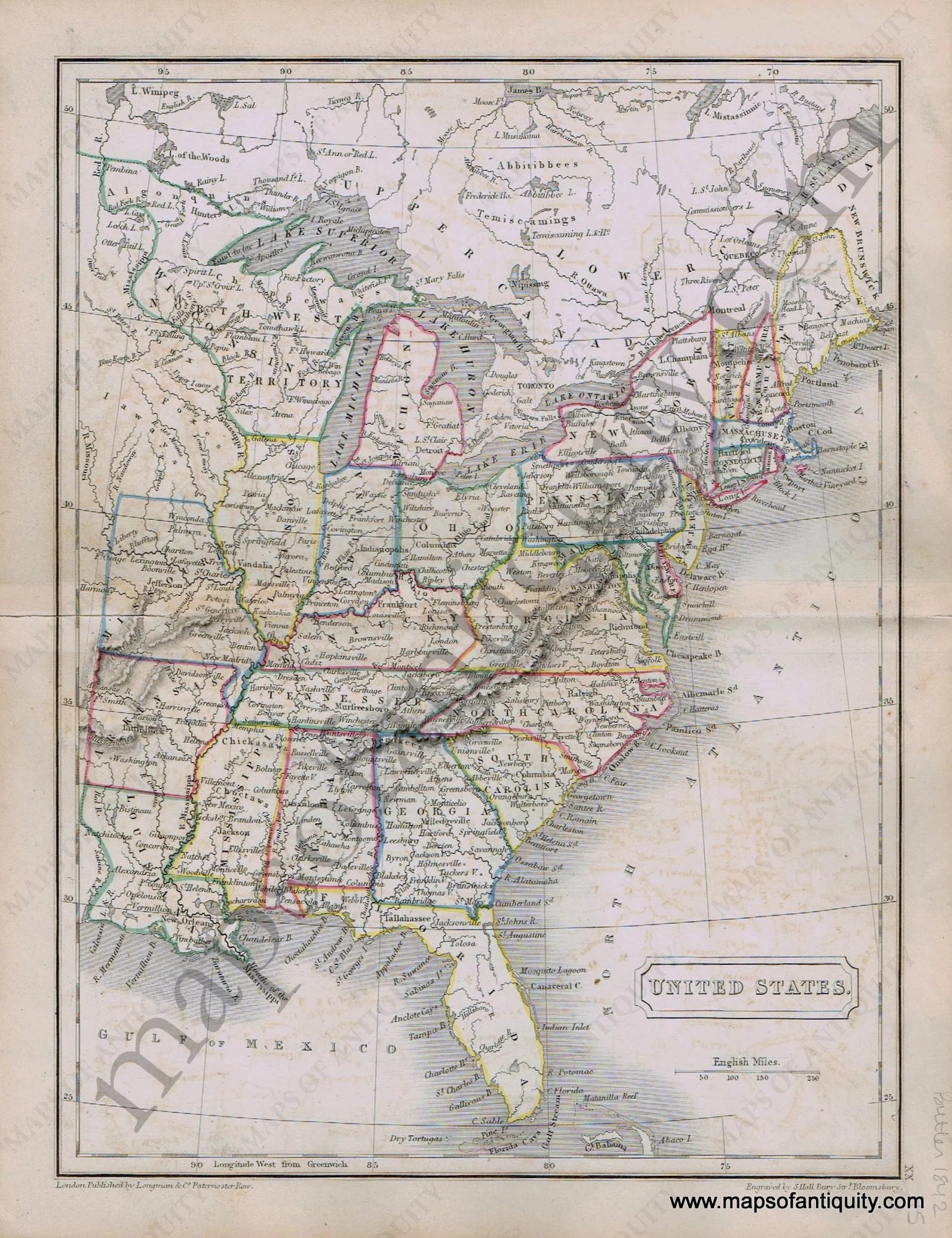 1842 - United States. - Antique Map – Maps of Antiquity