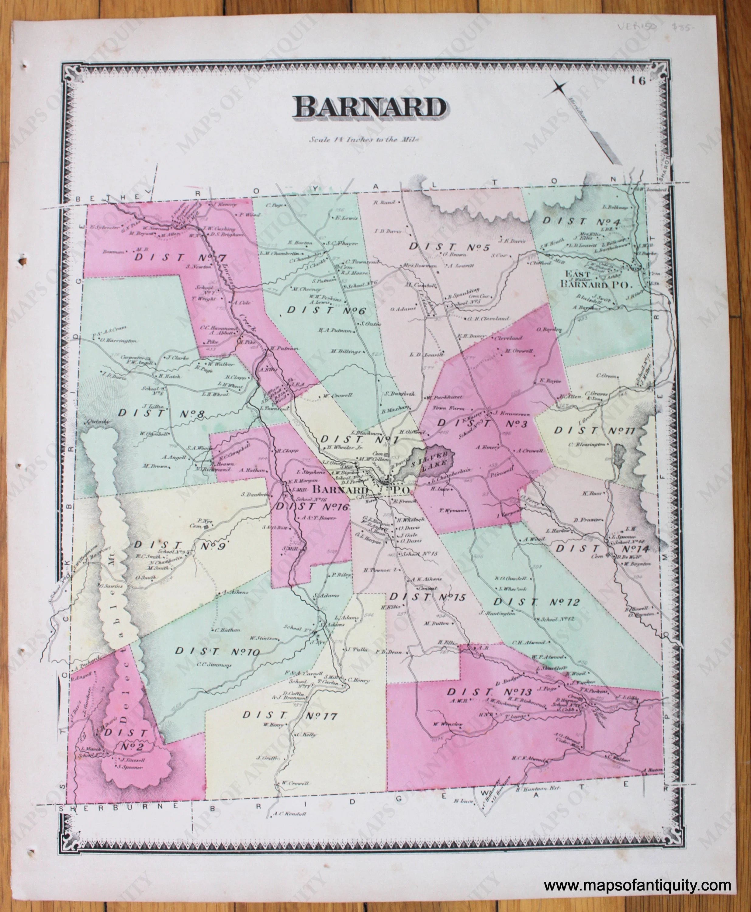 1869 - Barnard, VT - Antique Map – Maps of Antiquity