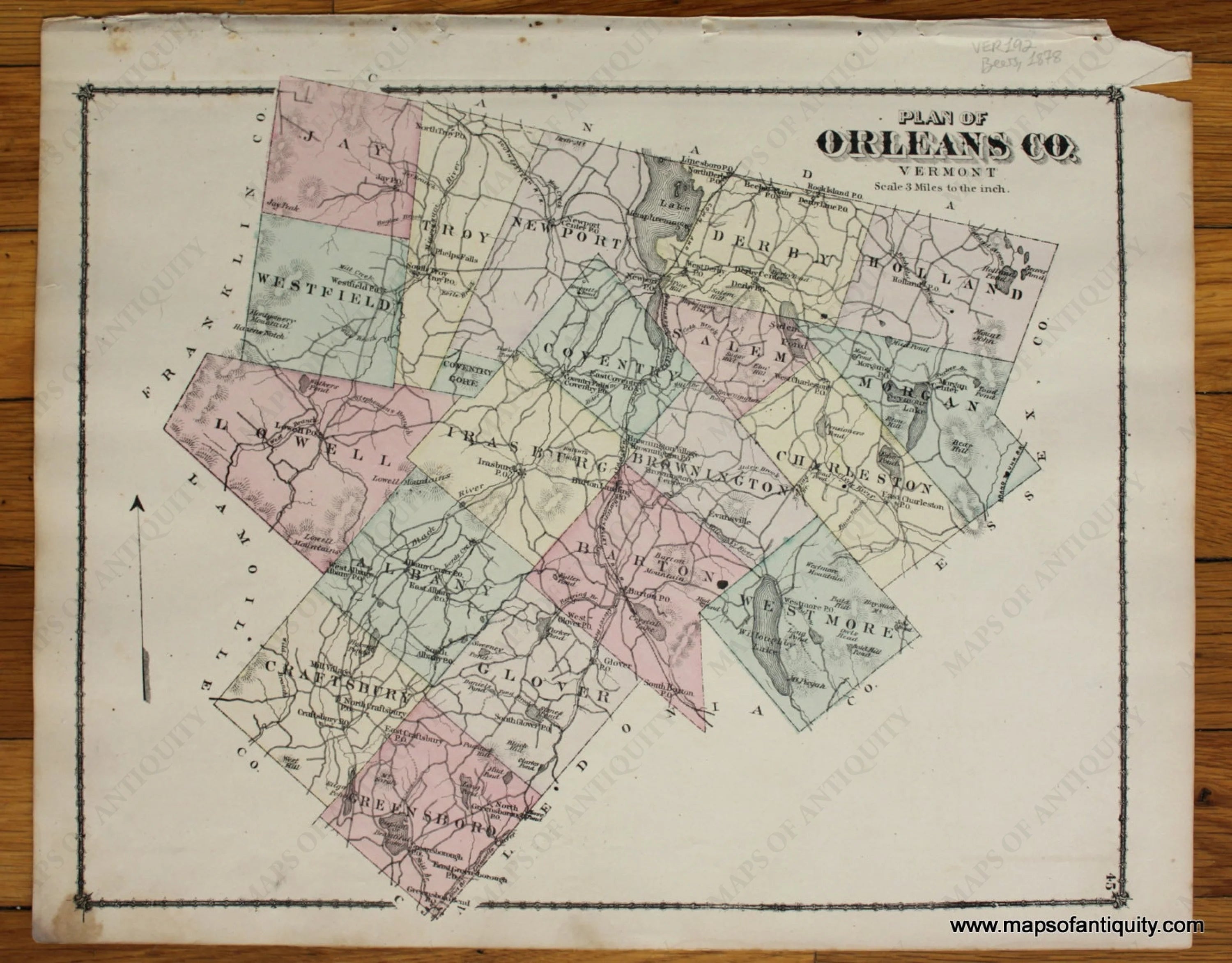 1878 - Plan of Orleans, Co., Vermont - Antique Map – Maps of Antiquity