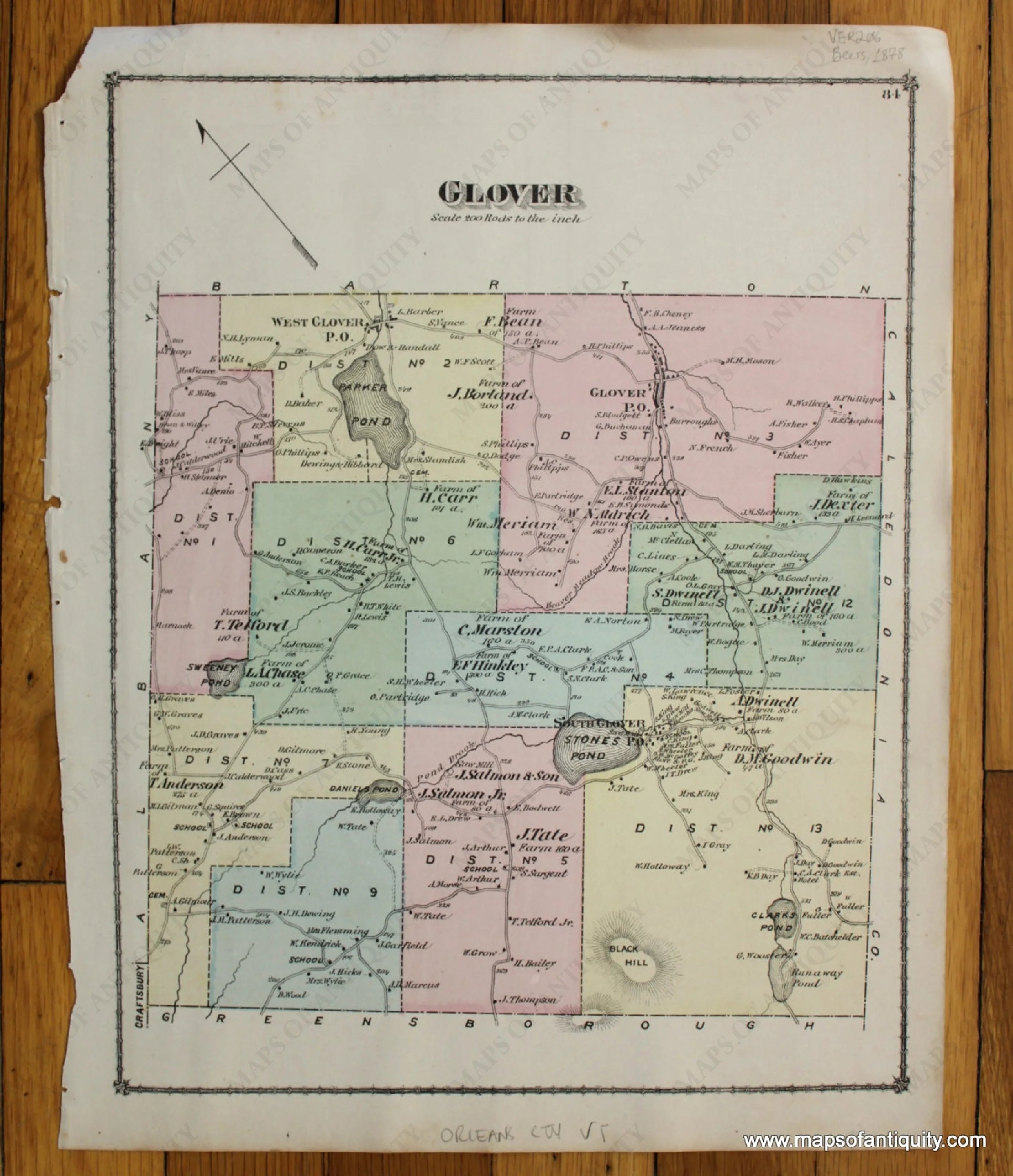 1878 - Glover (VT) - Antique Map – Maps of Antiquity