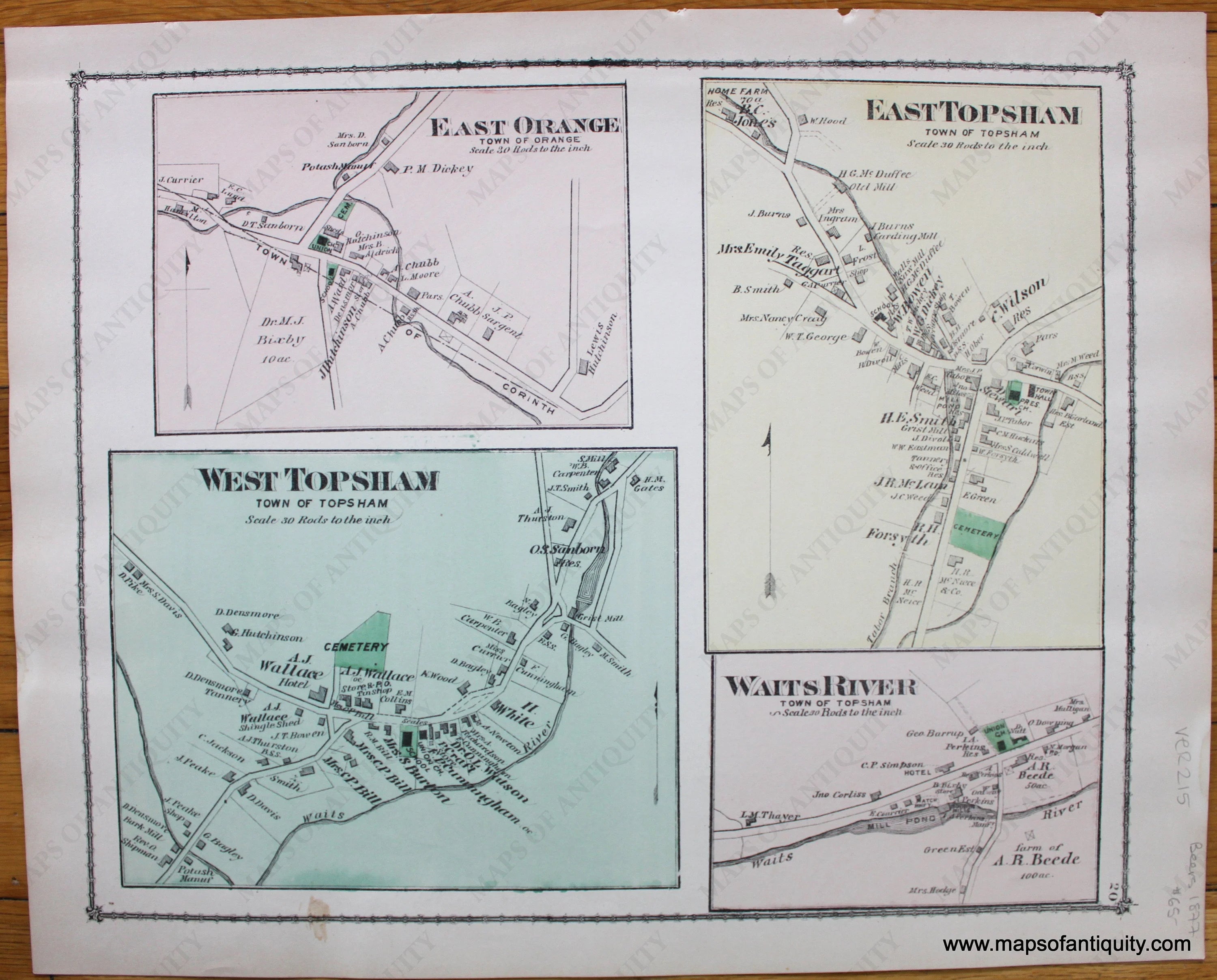 1877 - East Orange, East Topsham, West Topsham, Watts River (VT) - Ant ...