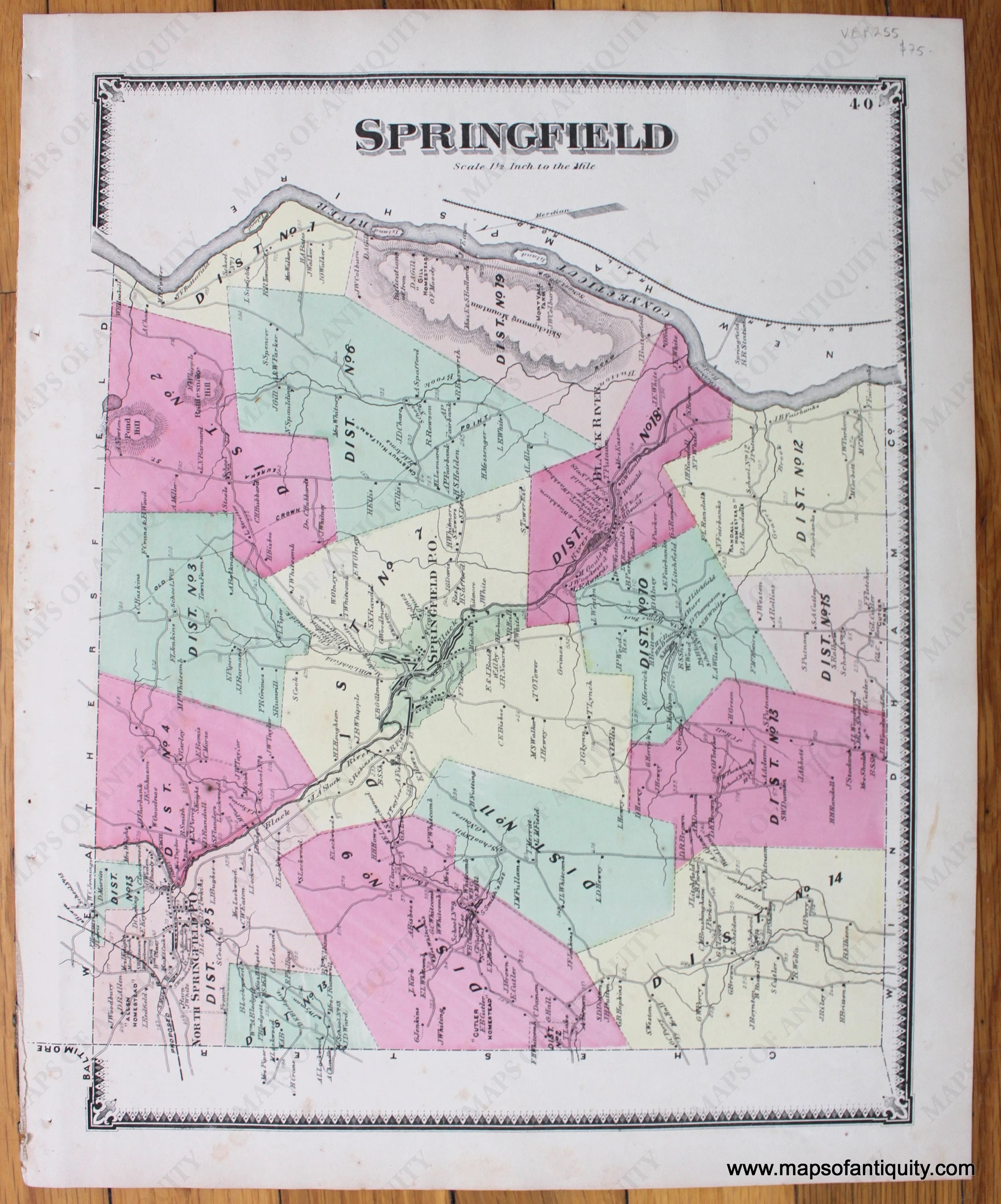 1869 - Springfield (VT) - Antique Map – Maps of Antiquity